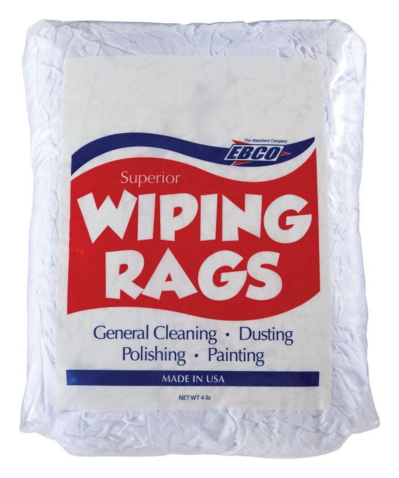 EBCO 77-4P Superior Wiping Rags, White, 4 lb - Walmart.com