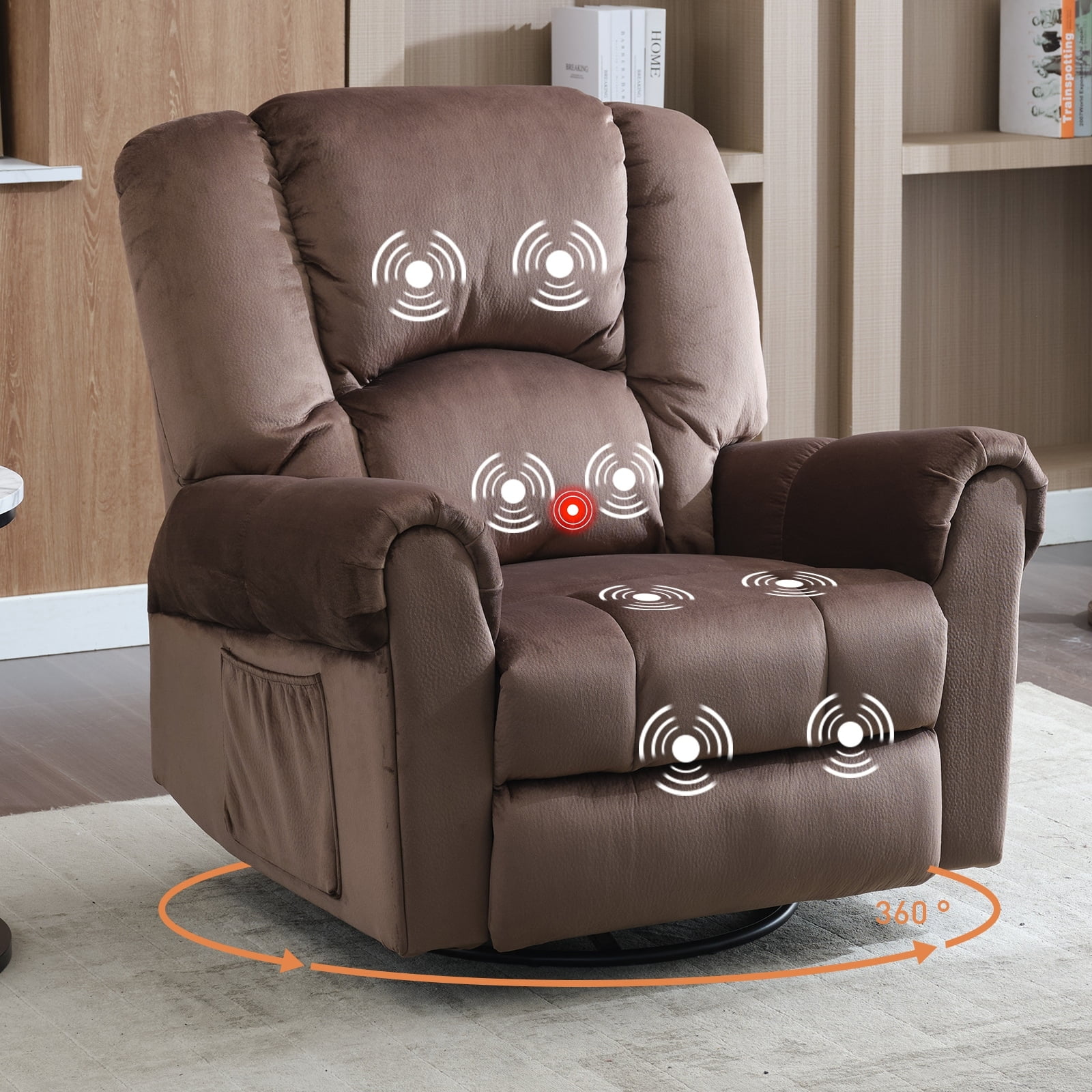 EBELLO Swivel Rocker Recliners Rocking Swivel Recliner Chair With ...