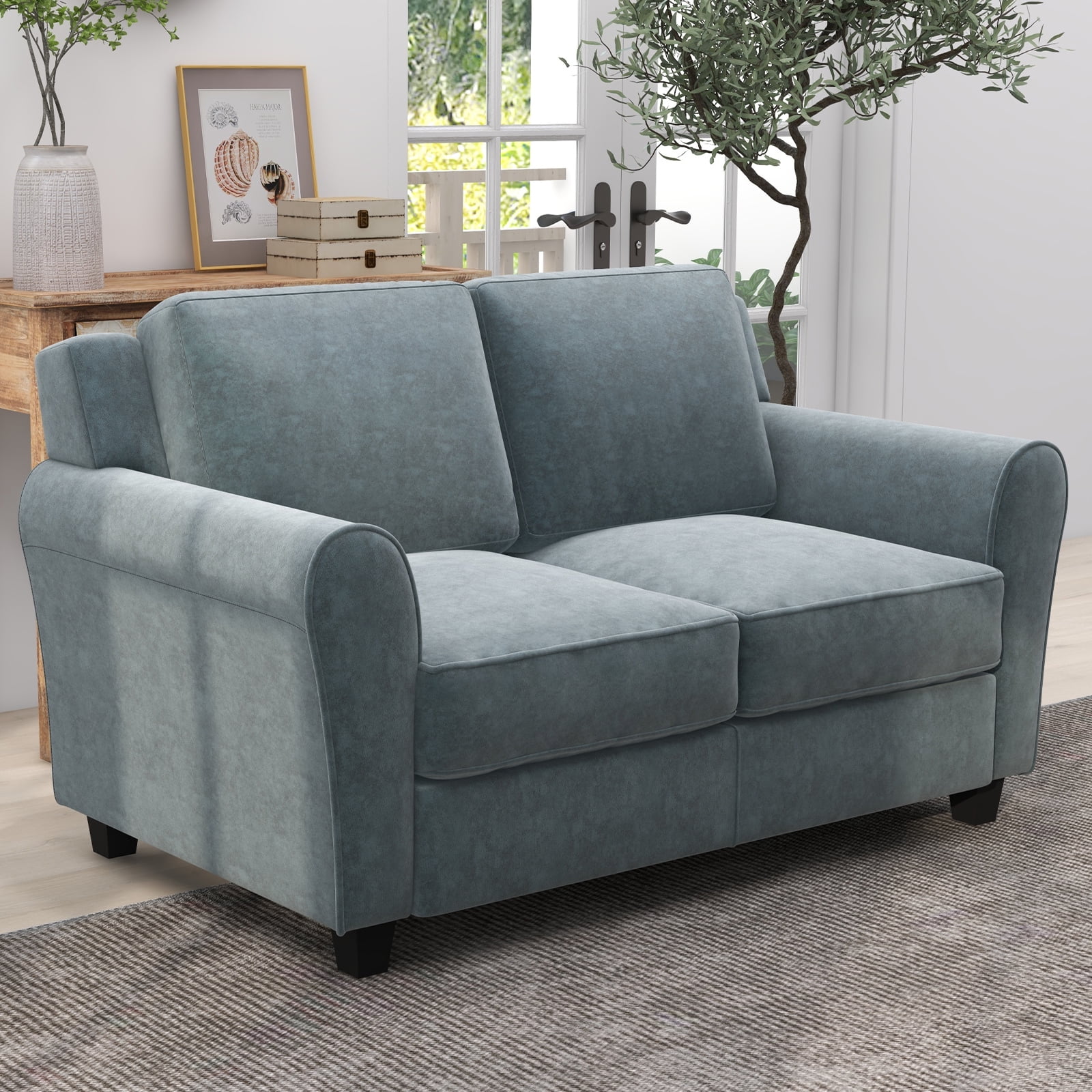 Uspridefurniture Arcola 80.7'' Velvet Rolled Arm Sofa, Gray - Walmart.com