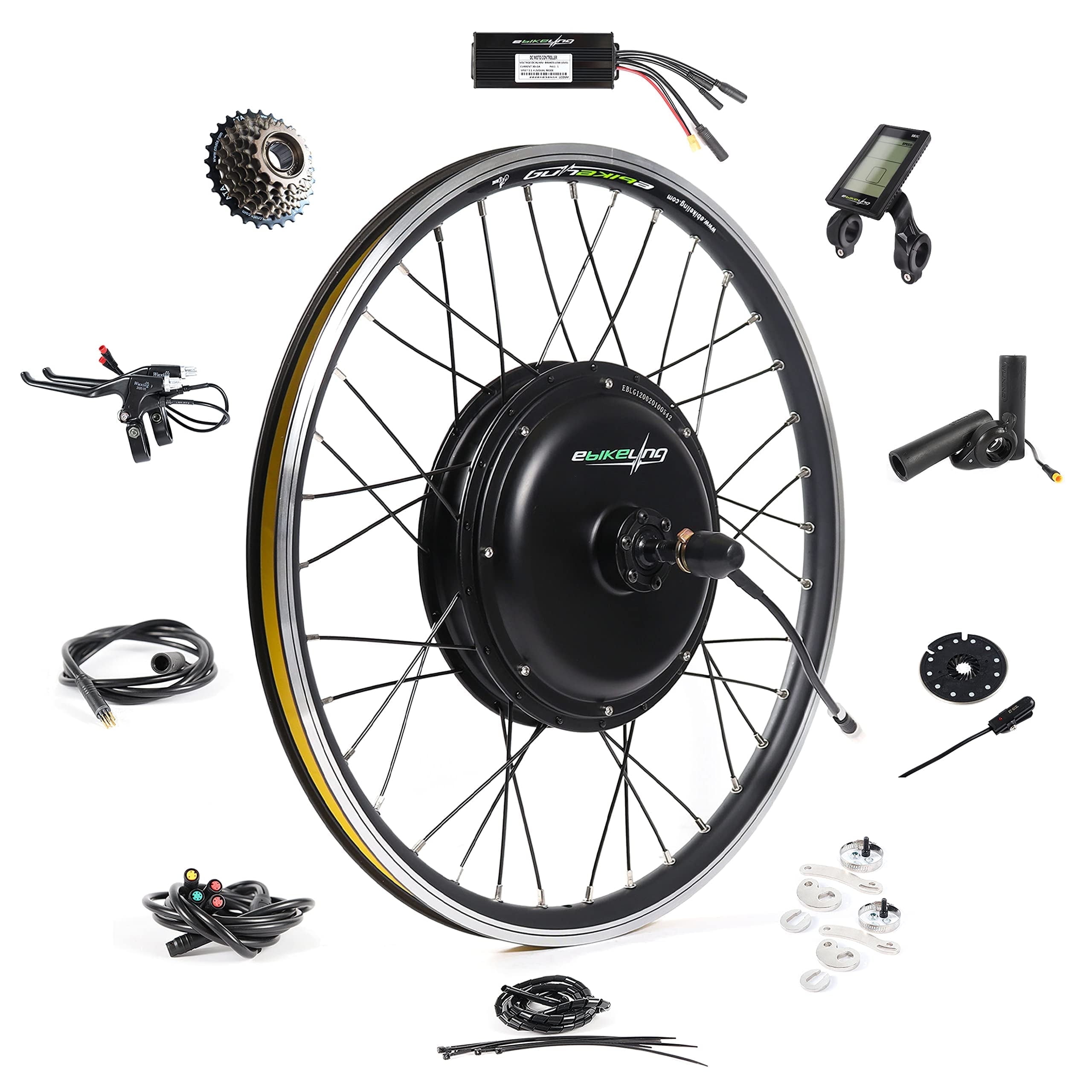 EBIKELING Waterproof Ebike Conversion Kit 48V 1200W 24" Direct Drive ...