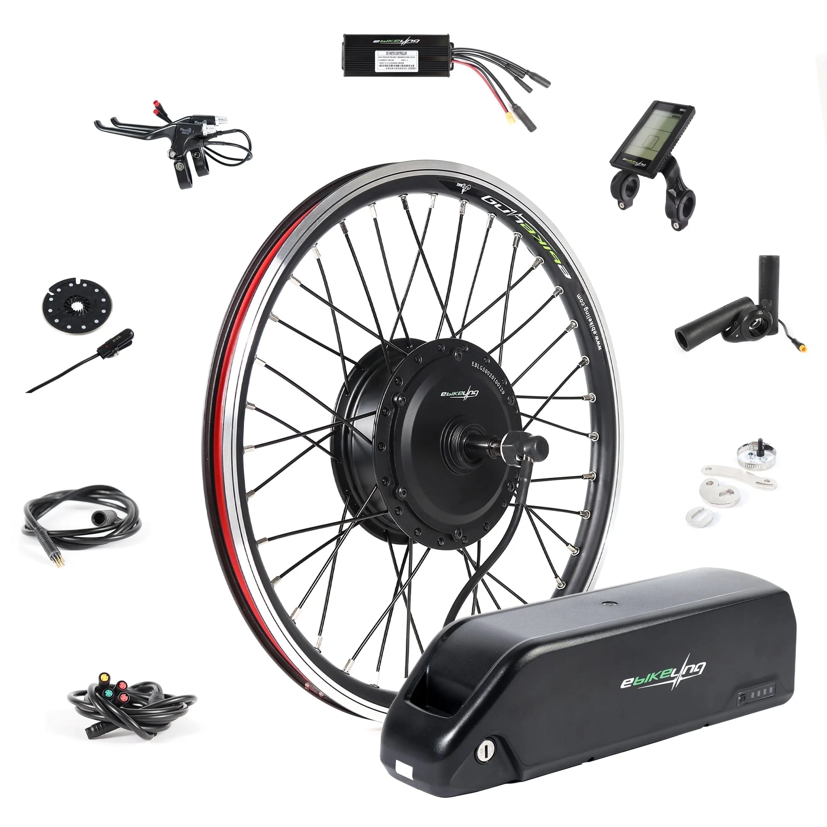EBIKELING Waterproof Ebike Conversion Kit with Battery 20" Direct Drive ...