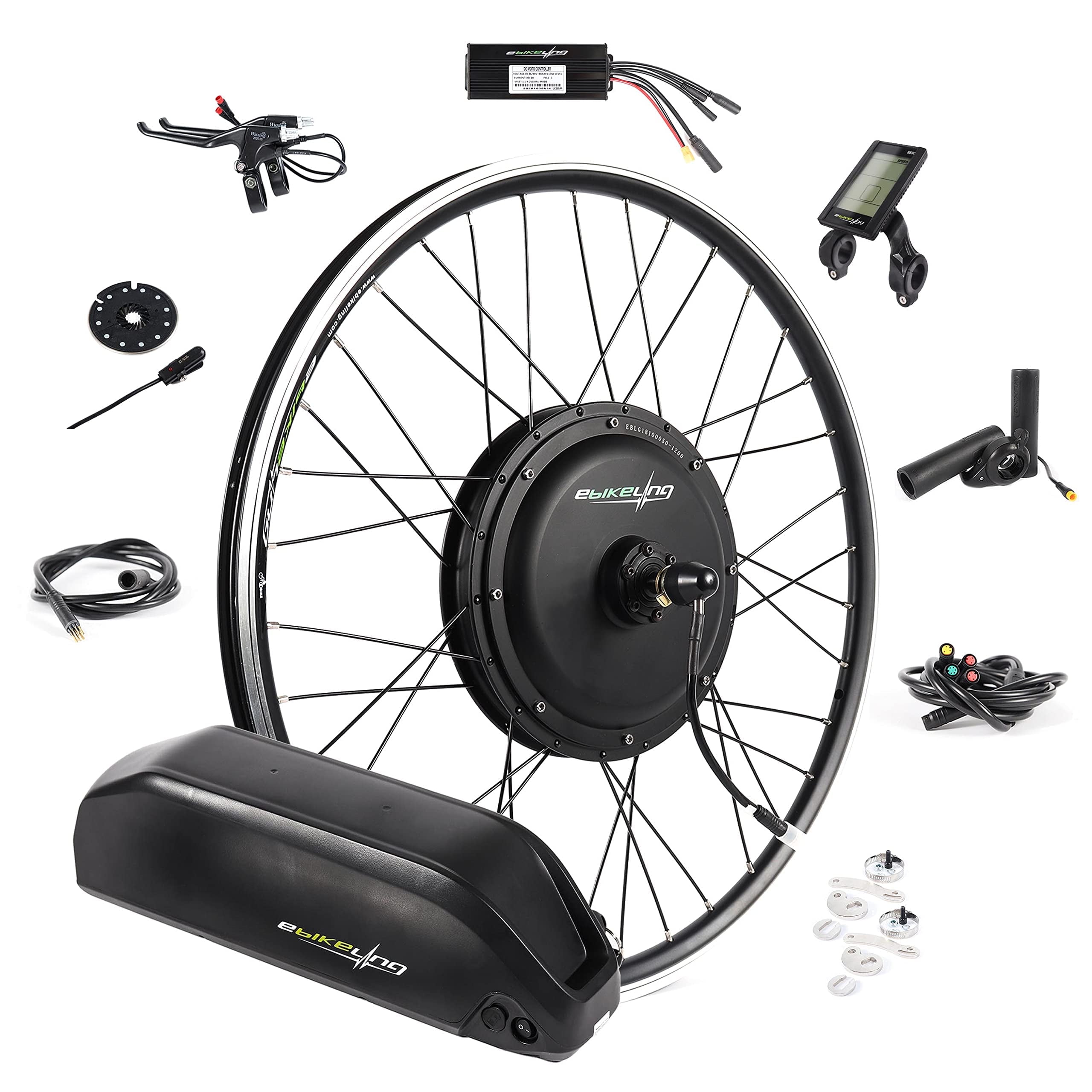 EBIKELING Waterproof Ebike Conversion Kit with Battery 26" Direct Drive ...