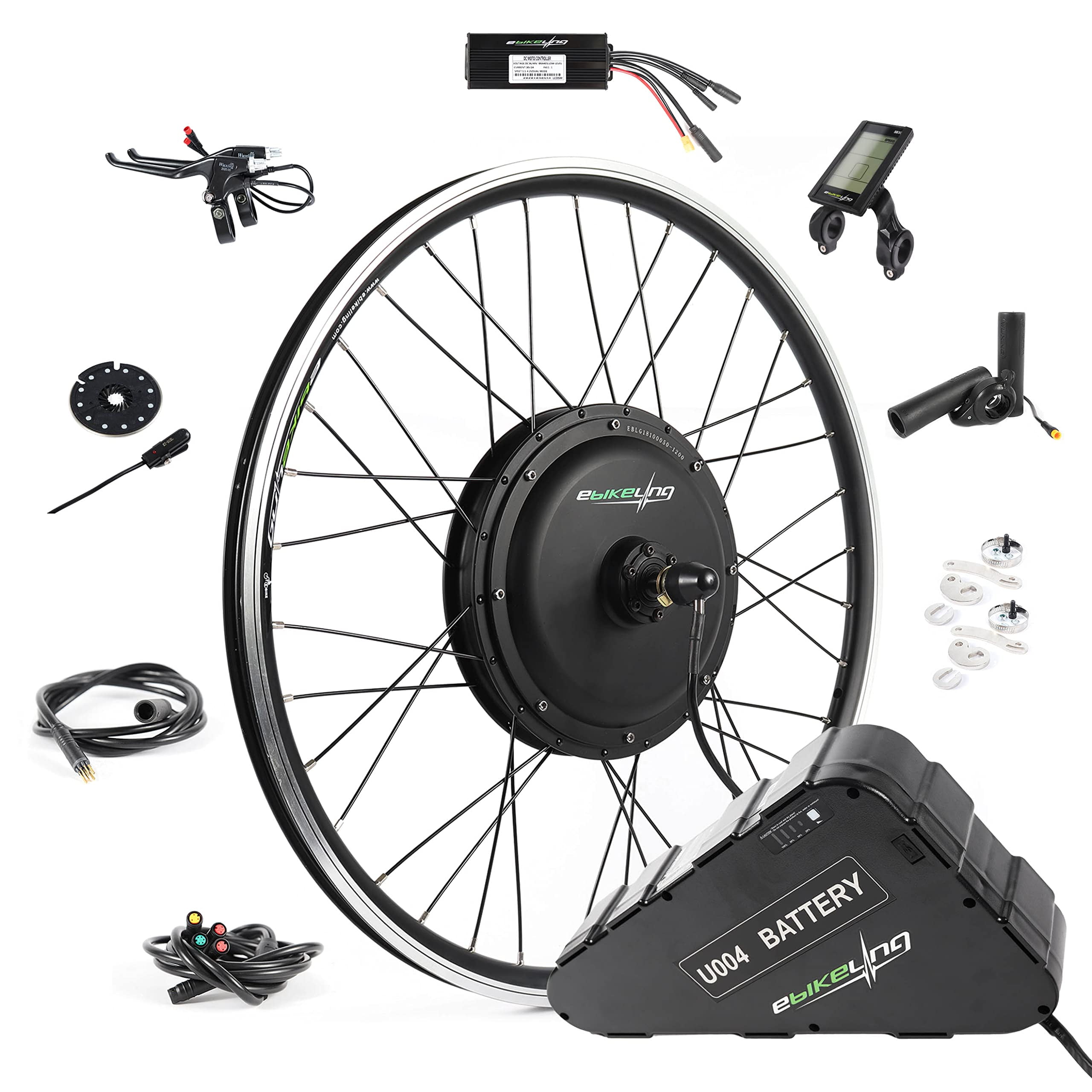 EBIKELING Waterproof Ebike Conversion Kit with Battery 26" Direct Drive ...