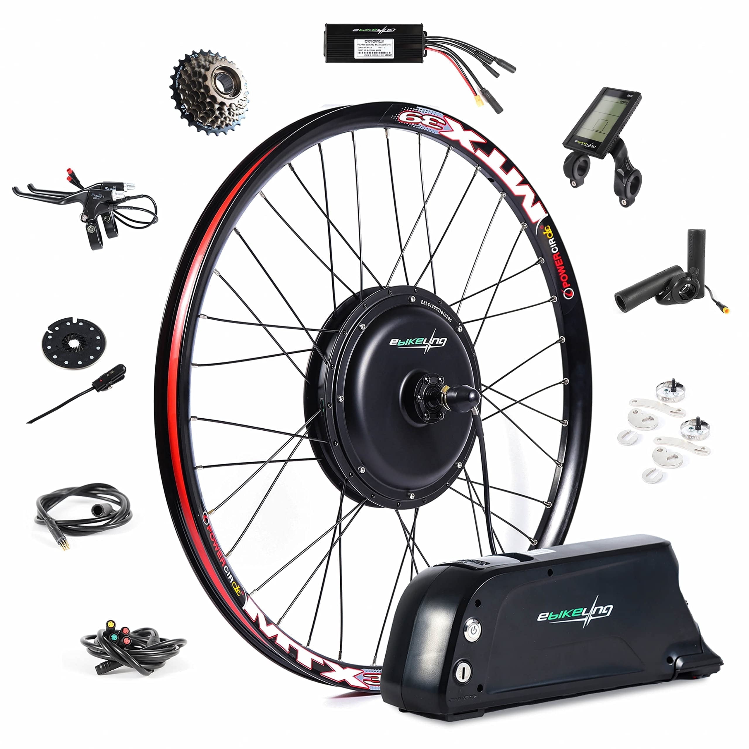 EBIKELING Waterproof Ebike Conversion Kit with Battery 700C MTB Direct ...