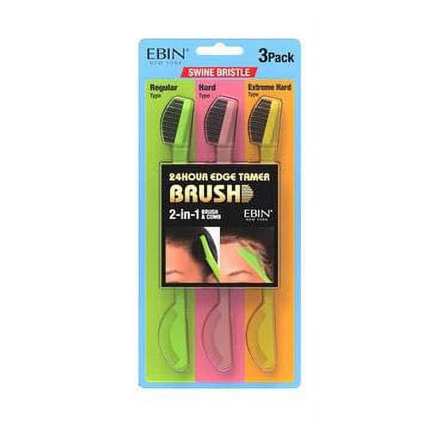 EBIN NEW YORK 24 Hour Edge Tamer Hair Shine Supplies, 2-in-1 Brush ...