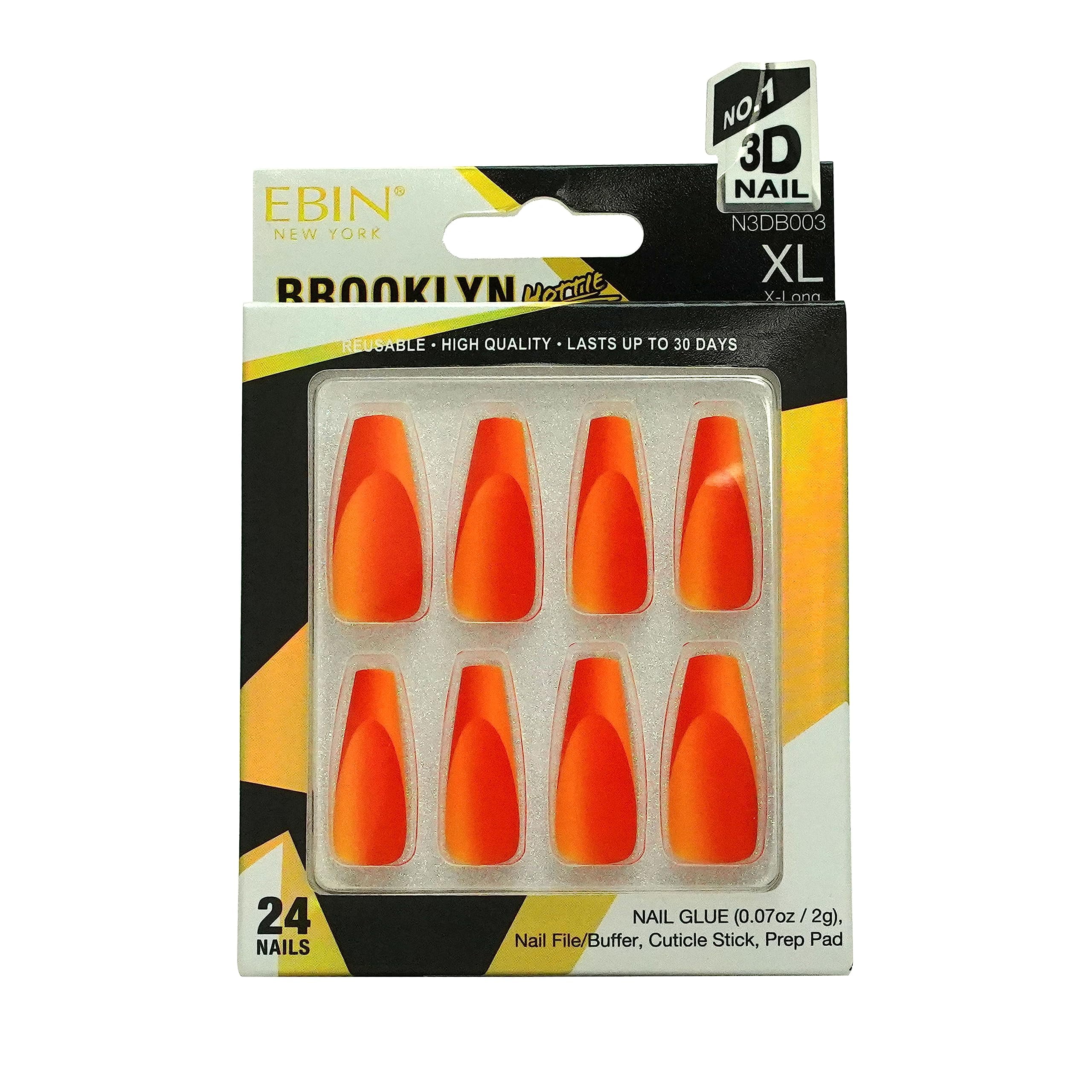 EBIN NEW YORK BROOKLYN HOTTIE - Heated | Press-On Nail Set in Long ...