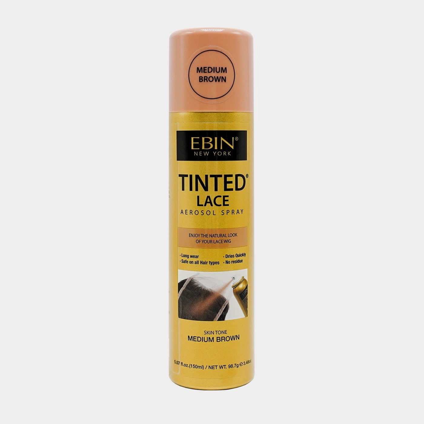 EBIN New York Tinted Lace Spray - Medium Brown 5.07 fl.oz/150ml ...