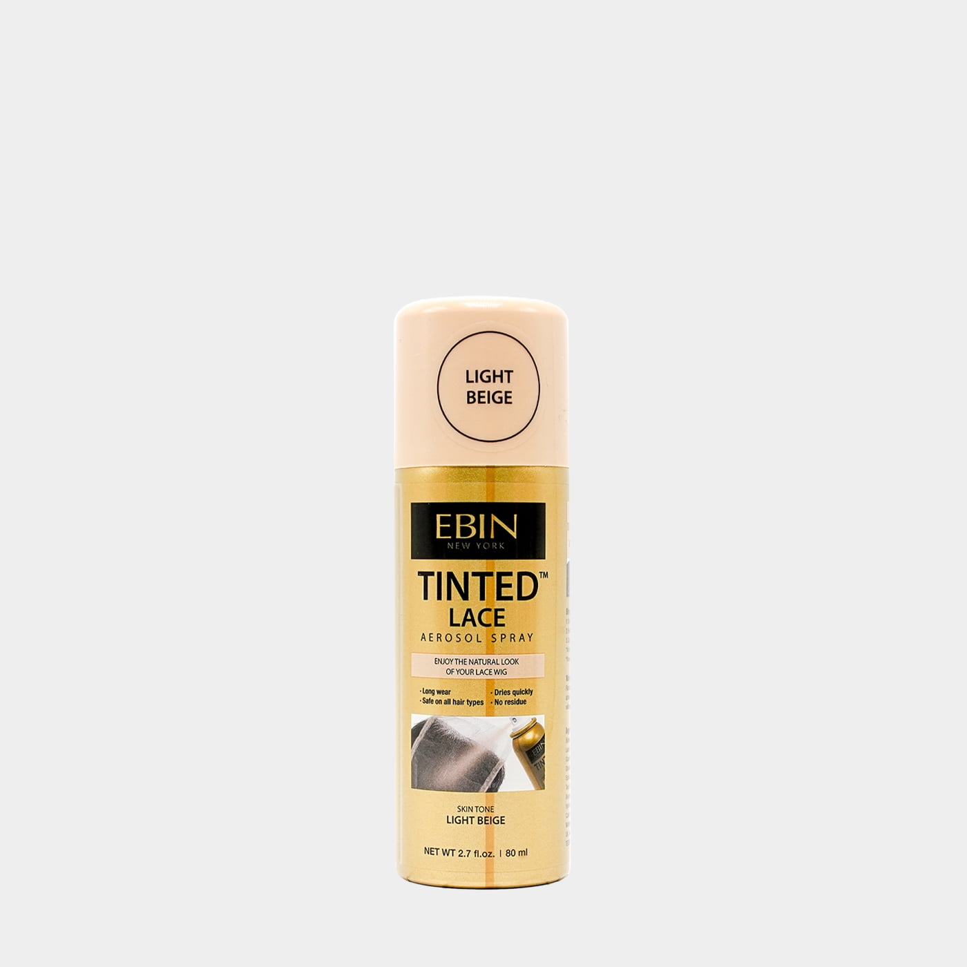 EBIN Waterproof Tinted Lace Aerosol Spray - Light Beige, Fast-Drying ...
