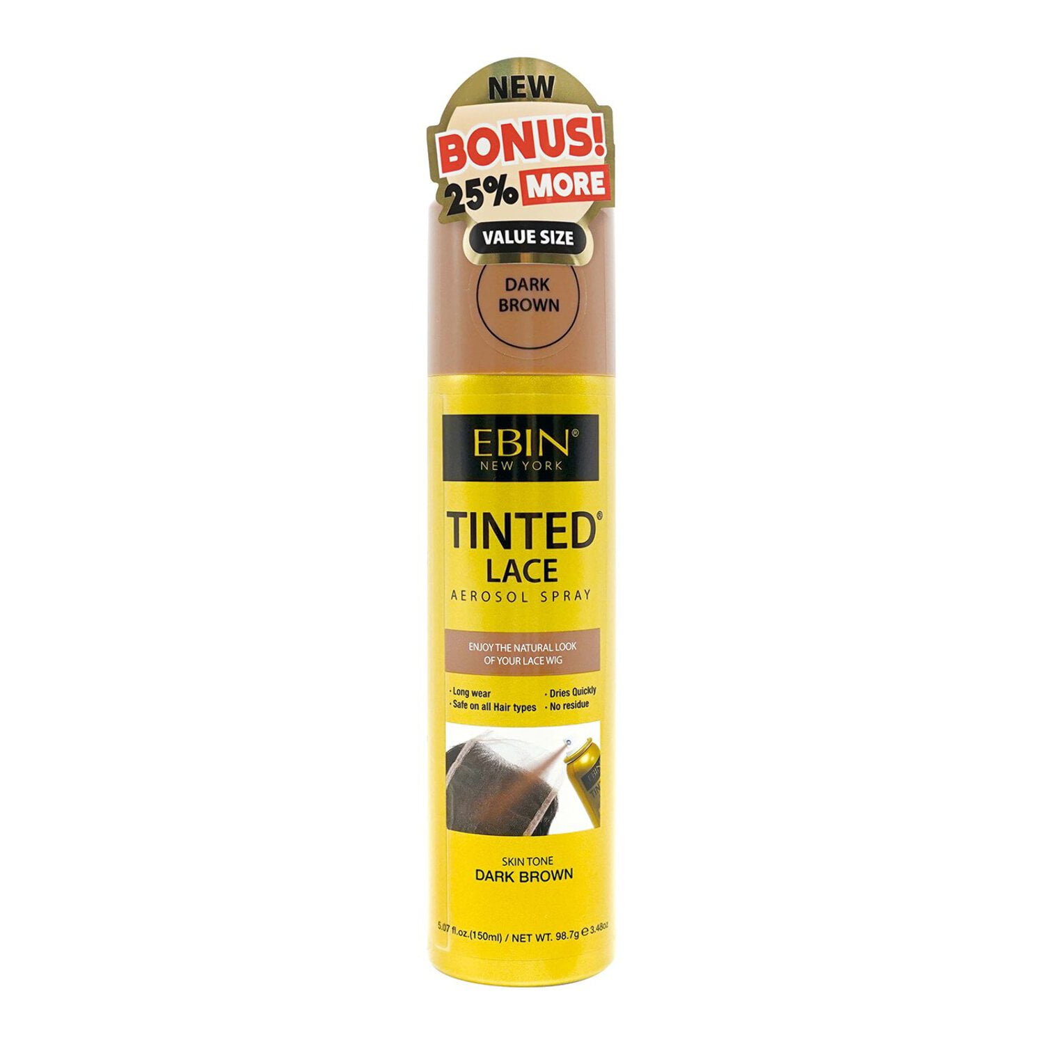EBIN Tinted Lace Spray - Dark Brown 2.07 fl.oz/150ml - Walmart.com