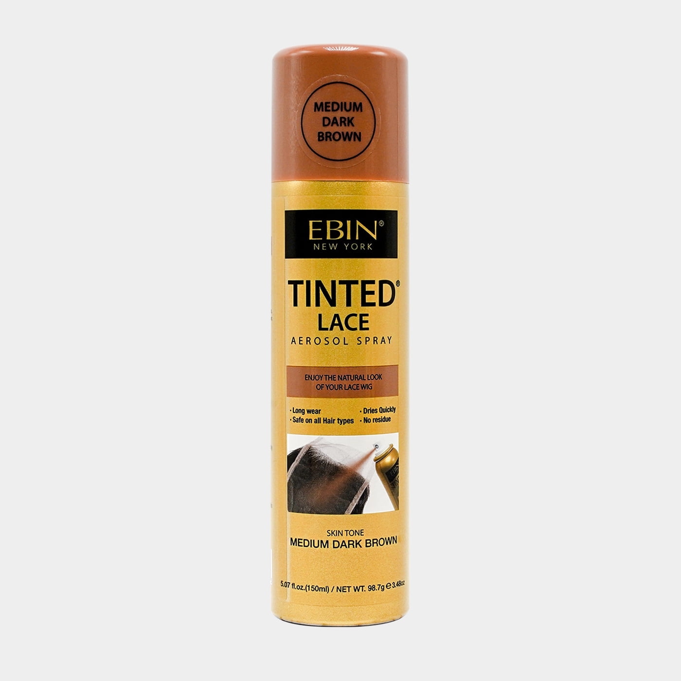 EBIN Tinted Lace Spray - Medium Dark Brown 5.07 fl.oz/150ml - Walmart.com
