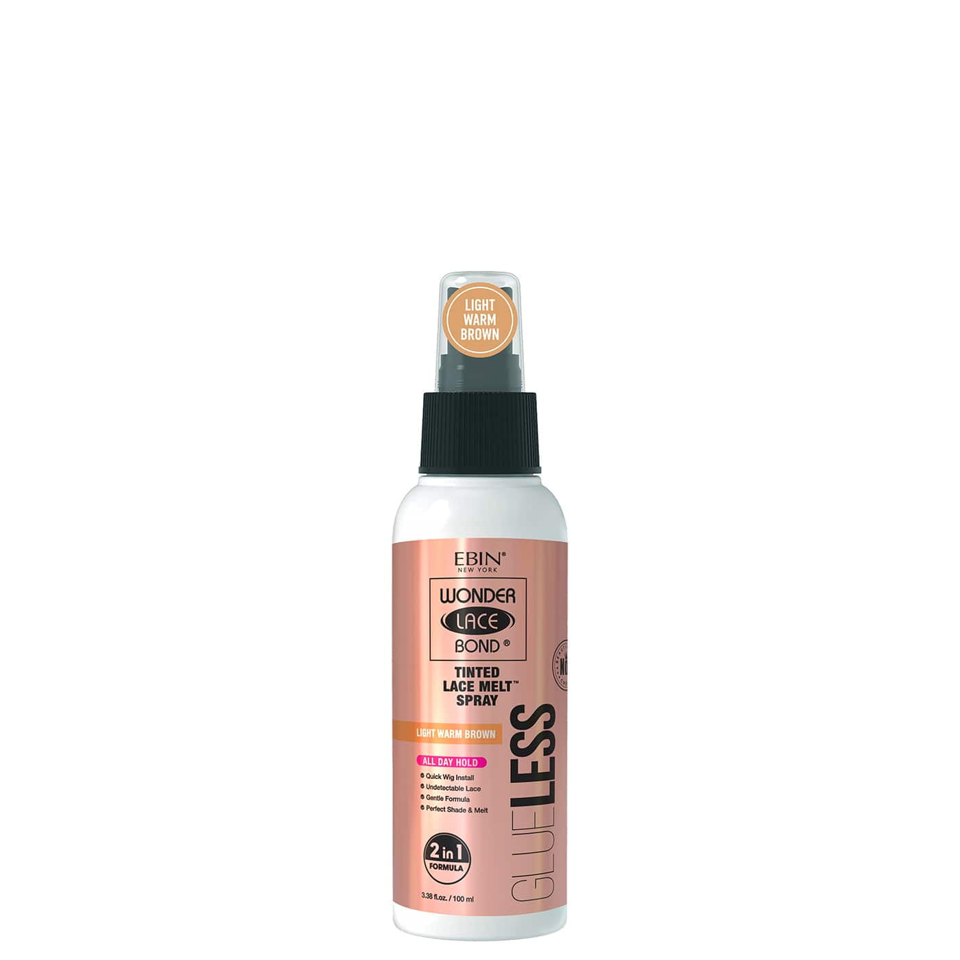 Ebin New York Wonder Lace Bond Glueless, Tinted Lace Melt Spray, Light ...