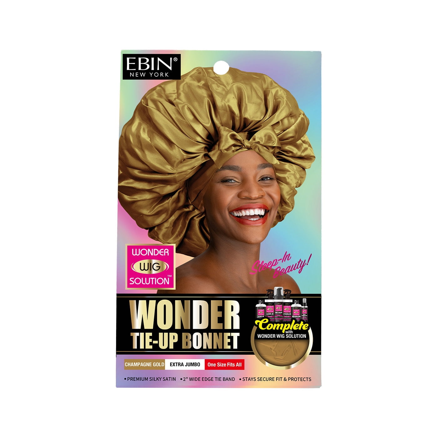 Ebin New York Wonder Wig Solution, Woner Tie-Up Bonnet, Champagne Gold ...