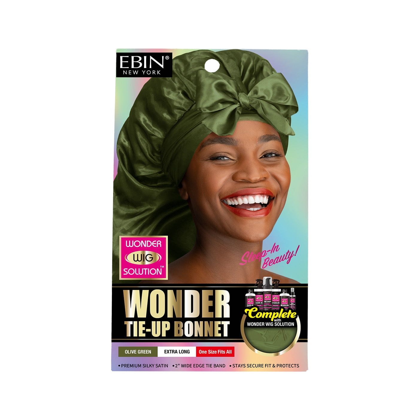 Ebin New York Wonder Wig Solution, Woner Tie-Up Bonnet, Olive Green ...
