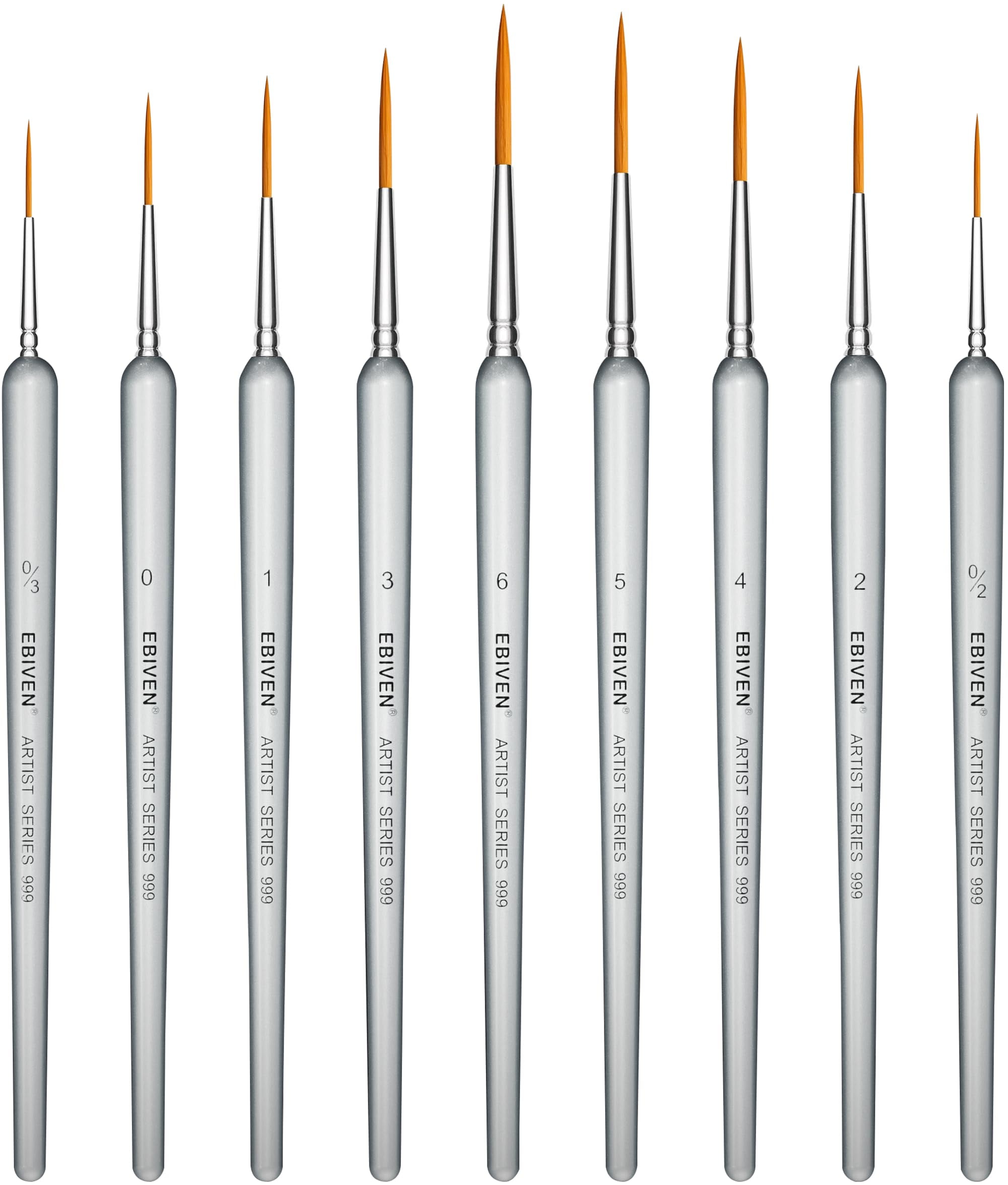 EBIVEN Long-Haired Oil, Acrylic and Watercolour C3 Rigger Paint Brush ...