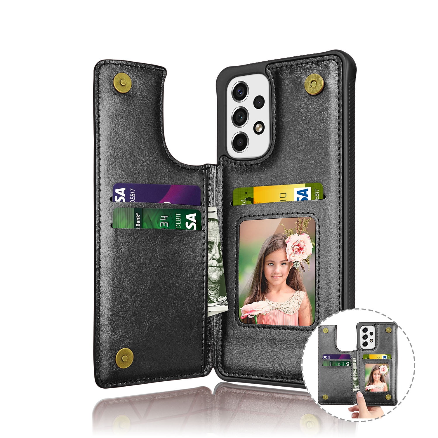 EBIZCITY for Galaxy A53 5G Wallet case, Flip Wallet Leather Magnetic ...