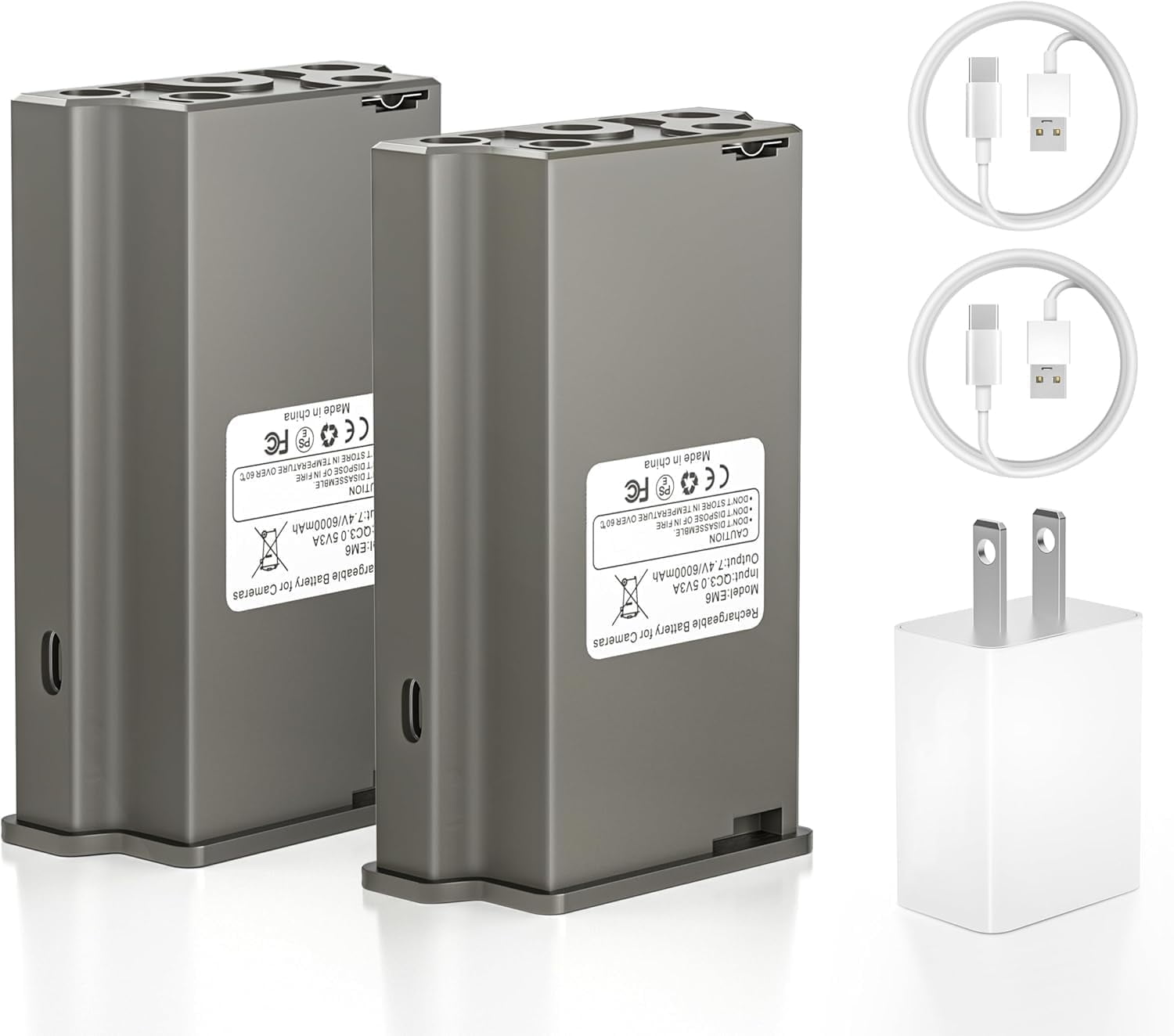 EBKK 2Pack 6000mAh Rechargeable Lithium Battery for Tactacam Reveal X ...