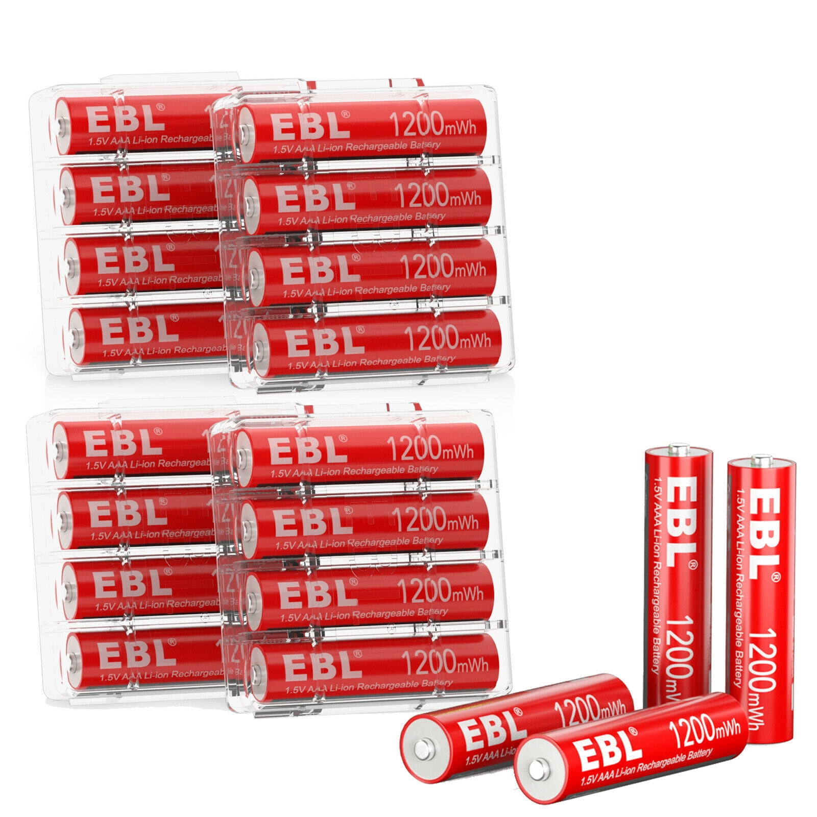EBL 1.5V Rechargeable AAA Li-ion Battery 1200mwh Lithium Batteries ...
