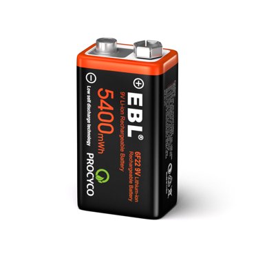 Powerowl 9v rechargeable batteries 4-Pack, 600mAh 9 Volt Battery with 4 ...