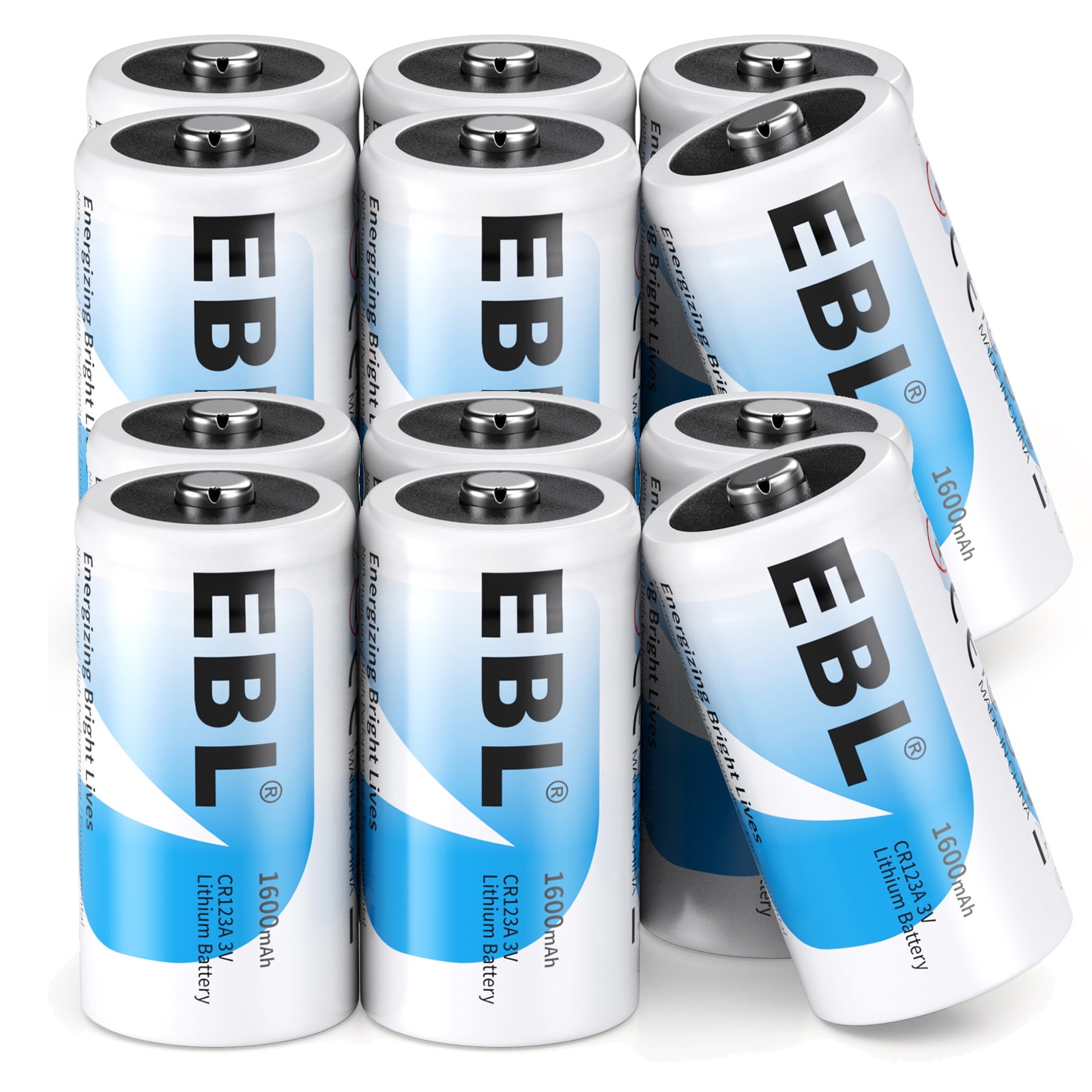EBL 123 CR123A Lithium Batteries (12 Pack), 3V Photo Batteries Non ...