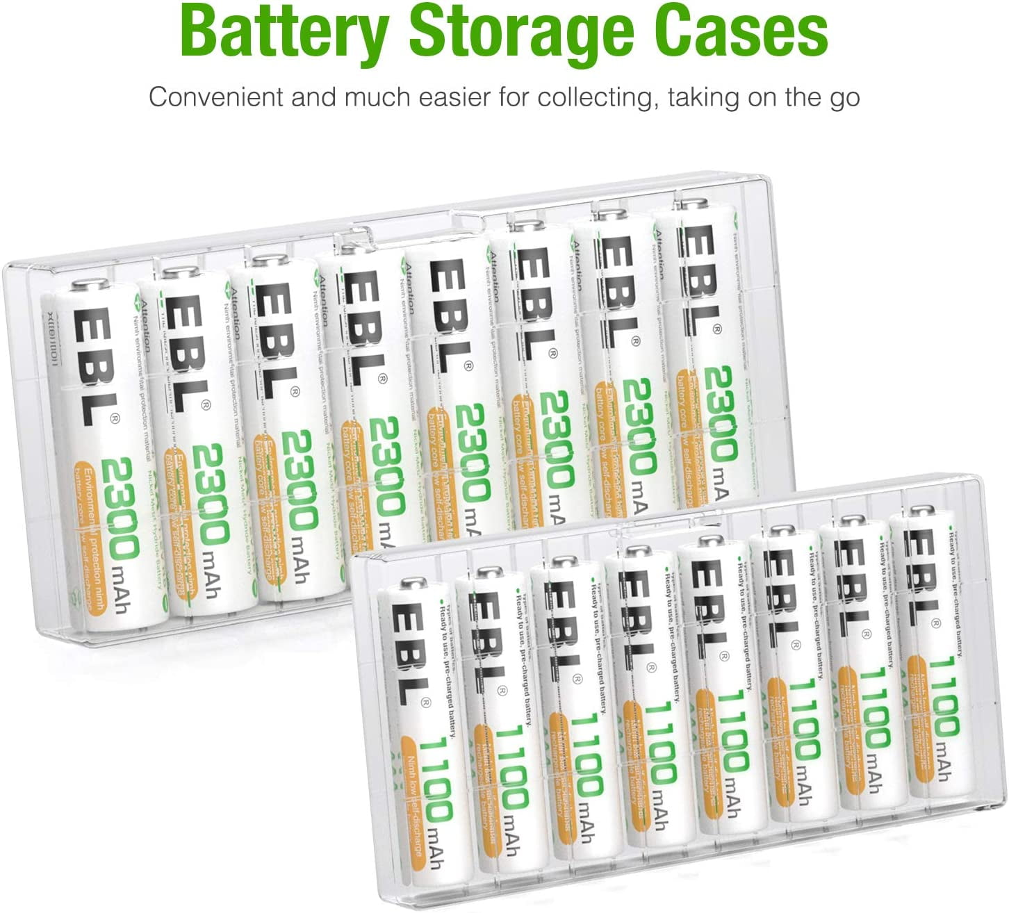 EBL NiMH Rechargeable Value Pack: 16Sets AA AAA Batteries with 8-Pack ...