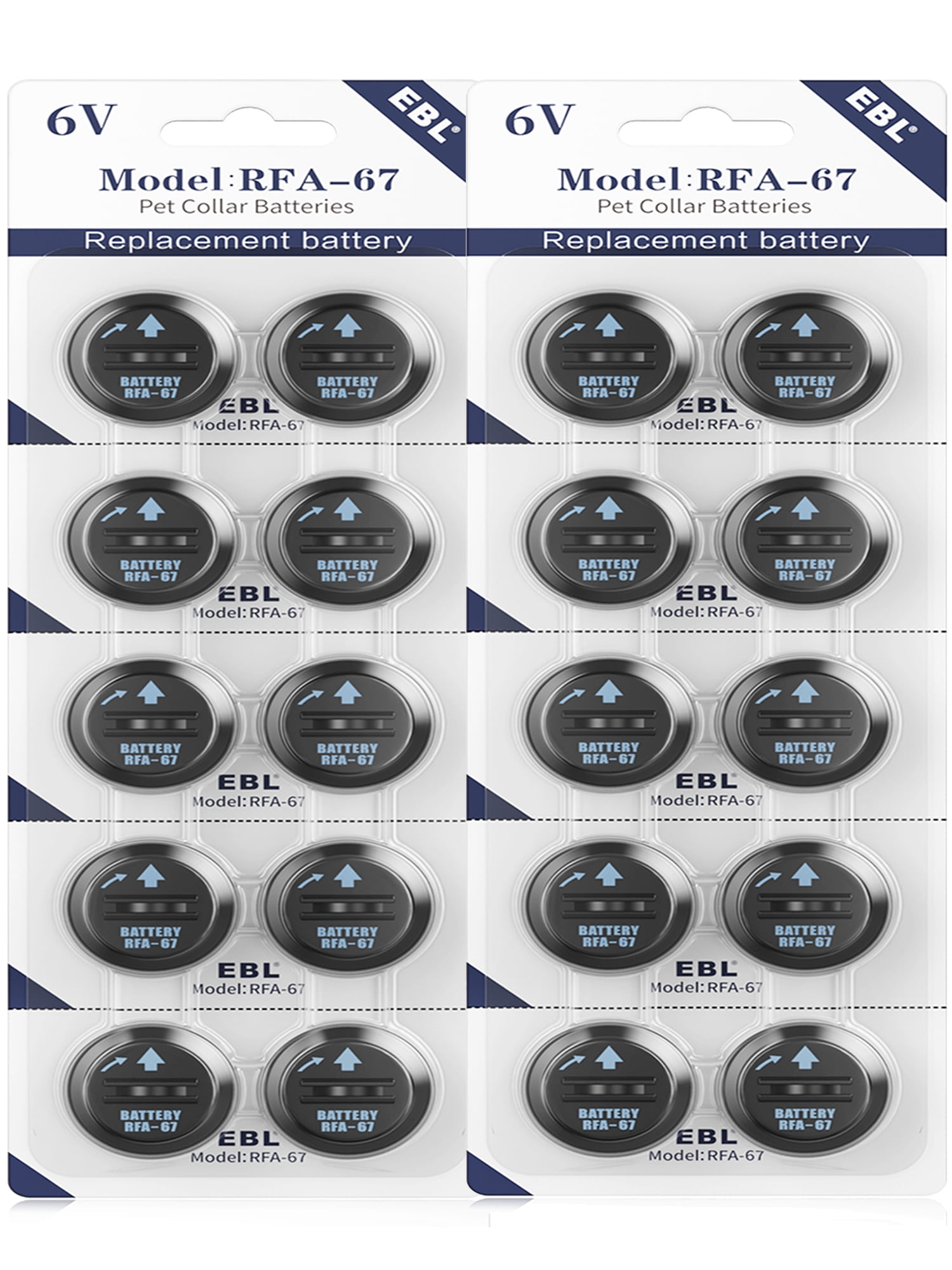 EBL 20-Pack 210mAh 6V Replacement Batteries for PetSafe Dog Collar Rfa-67, PIF-300, RF300, Pul ...