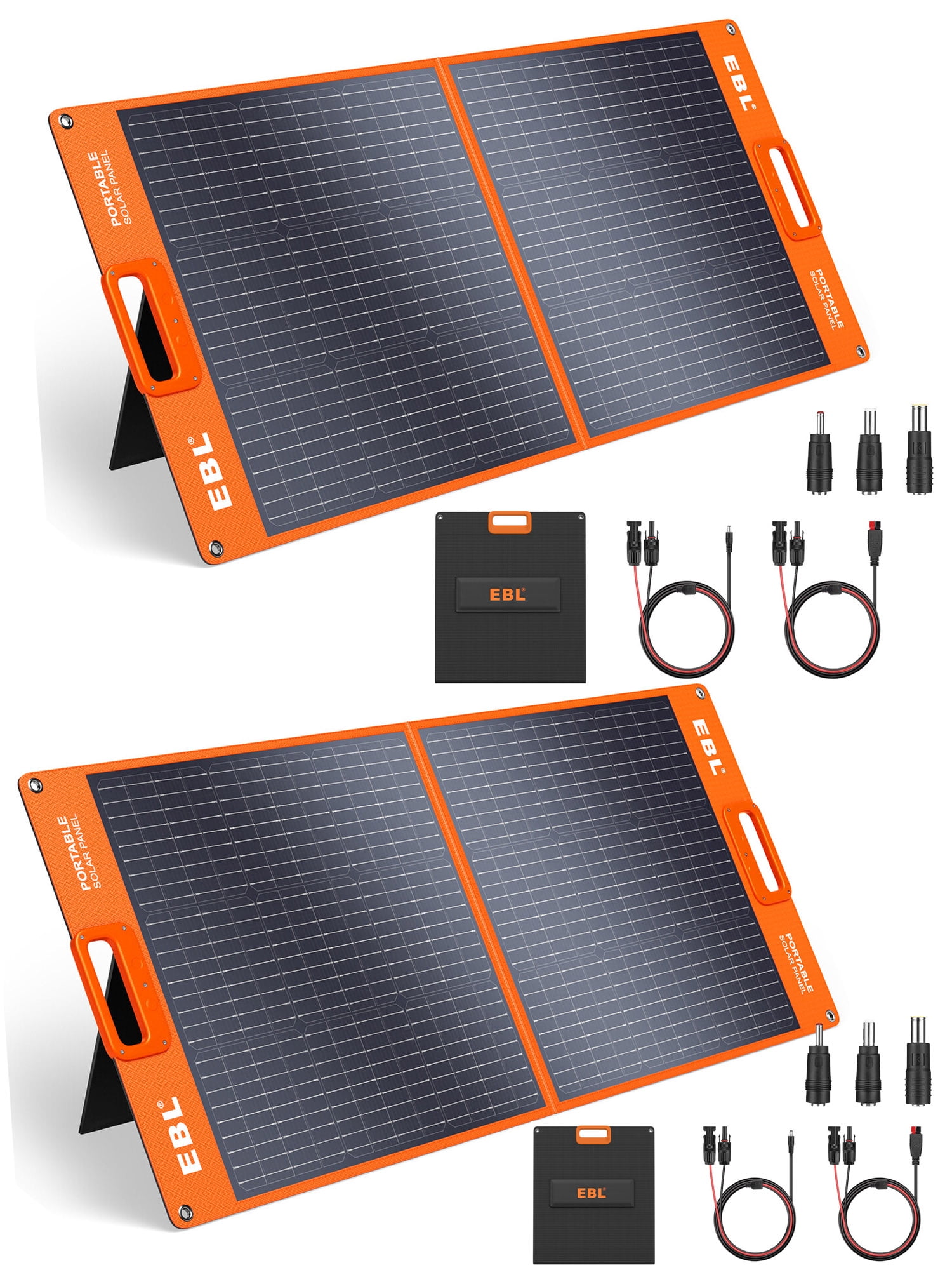 EBL 2Packs Flexible Solar Panel 100 Watt 12 Volt with Adjustable ...