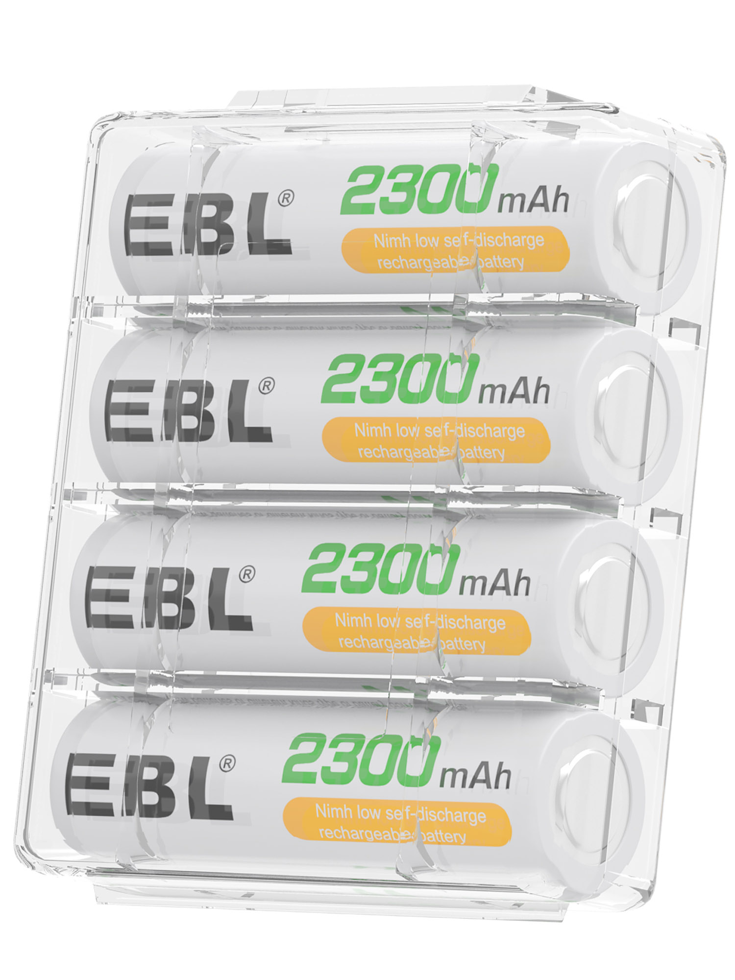 (2 pack) EBL 4 Pack Aa Rechargeable Batteries 2300mAh High Capacity AA ...