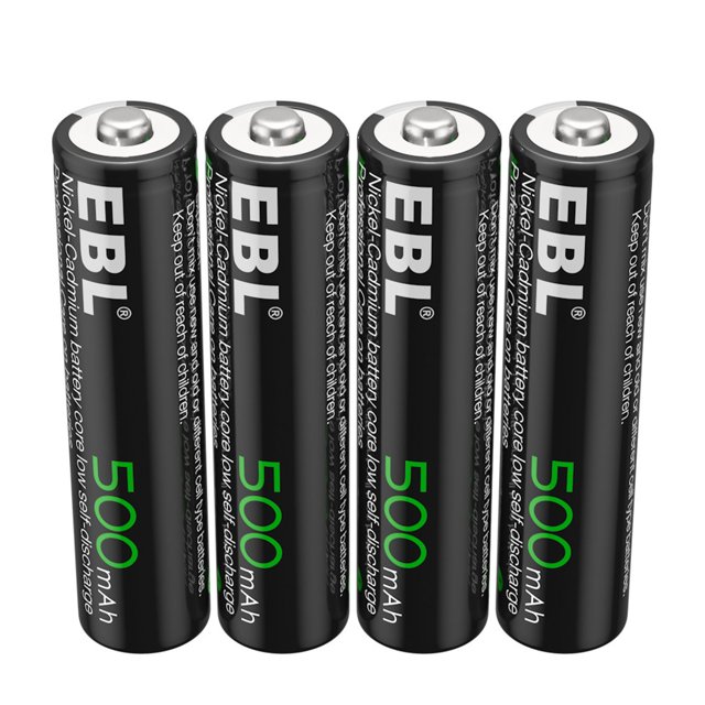 EBL 4-Pack AAA Rechargeable Batteries, 500mAh, for Solar Powered Garden ...