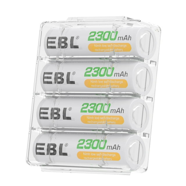(3 pack) EBL 4 Pack Aa Rechargeable Batteries 2300mAh High Capacity AA ...