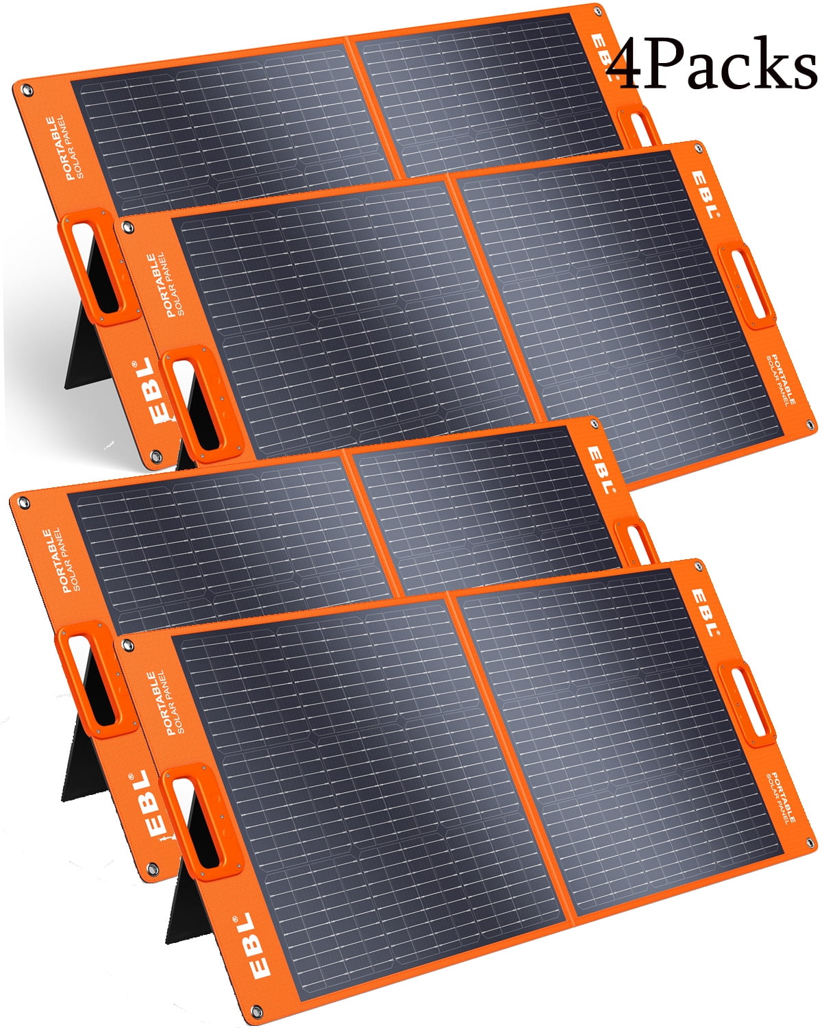 EBL 4Packs 100W Portable Solar Panel for Power Station Generator, 20V ...