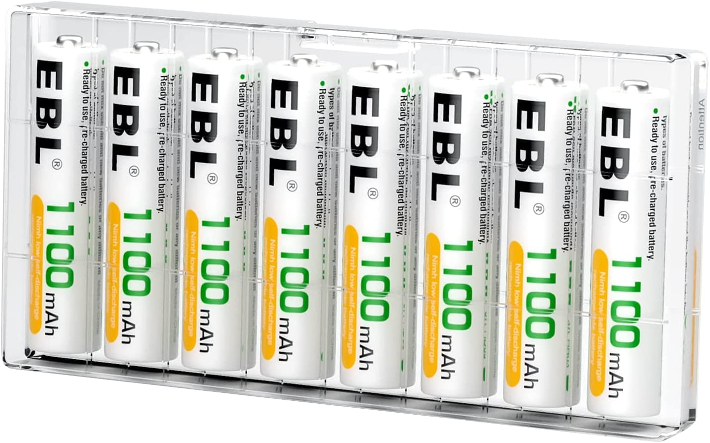 EBL 8 Pack AAA Ni-MH Rechargeable Batteries AAA Batteries ProCyco Technology Typical 1100mAh, 1 ...