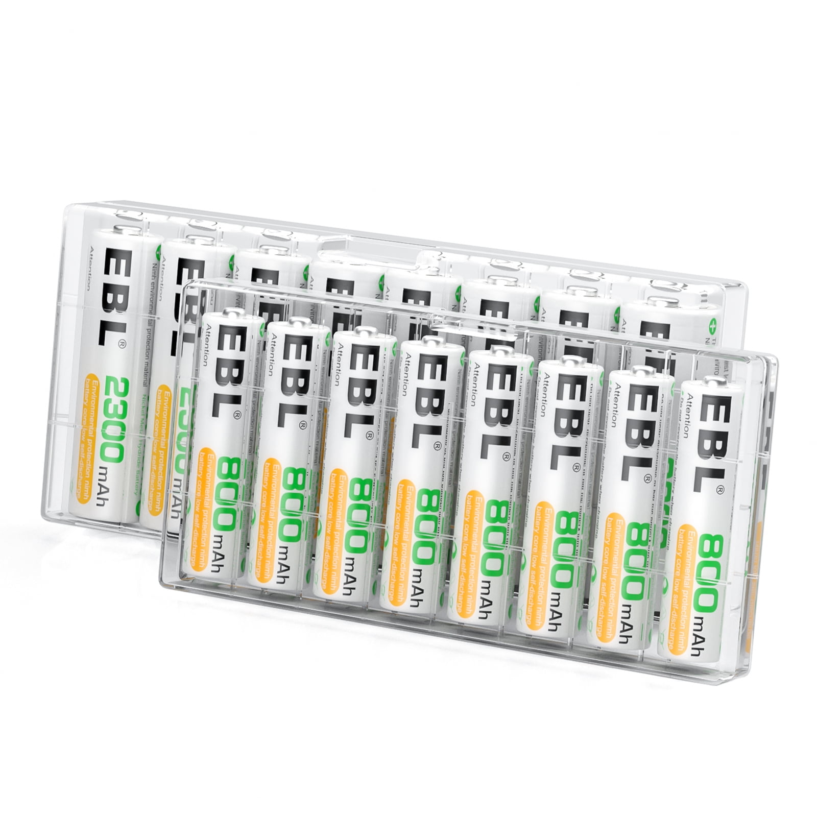 EBL 8-Pack Rechargeable AA Batteries 2300mAh Ni-Mh Double a Batteries ...