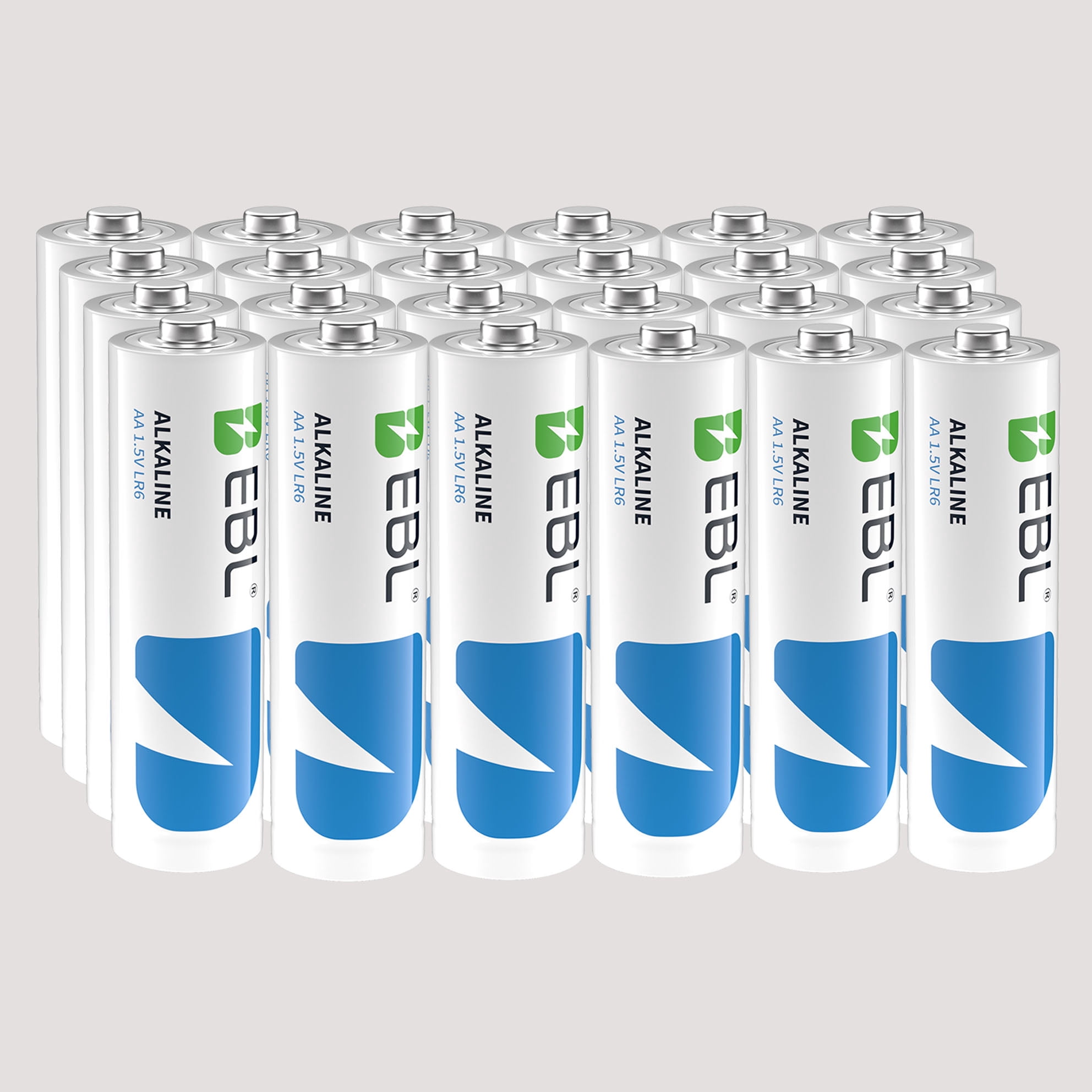 EBL AA Batteries 24 Pack, Non-Rechargeable 1.5V Alkaline Double A ...