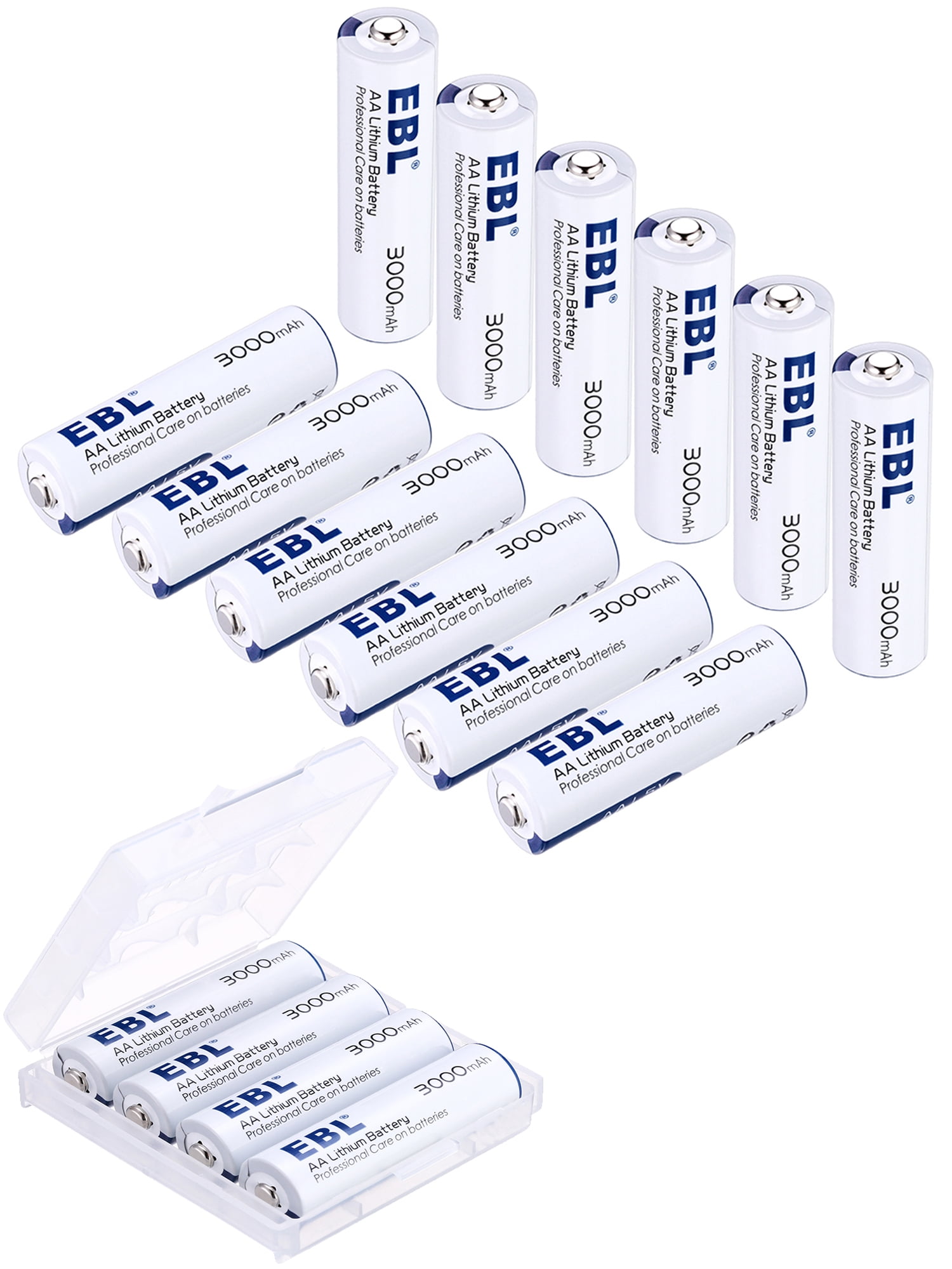 EBL AA Li-Ion Batteries 3000mAh 1.5 Volts, Pack of 12 (Non-rechargeable ...