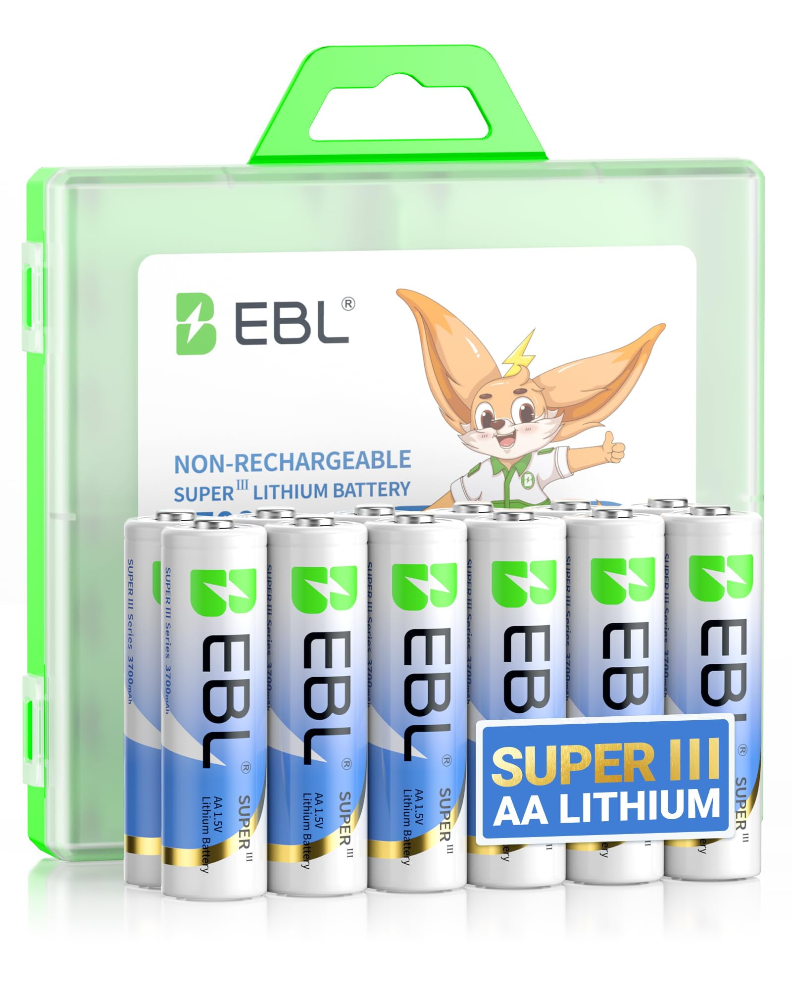 EBL AA Lithium Batteries 3700mAh, 1.5V Longest Lasting Double A Battery Upgraded Super â ...