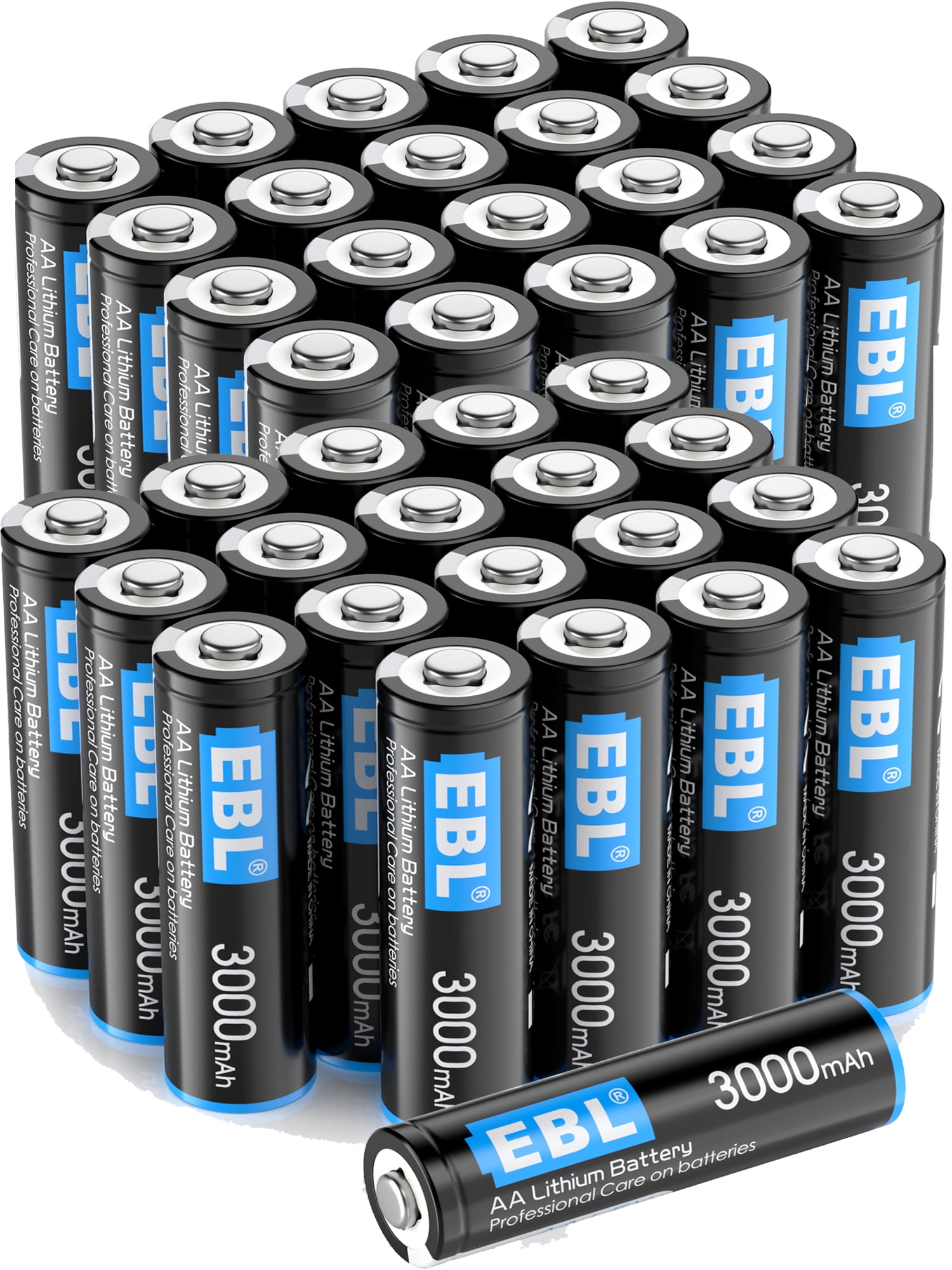 EBL AA Lithium Batteries (40 Pack), 1.5 Volt AA Lithium Battery for ... EBL AA Lithium Batteries (40 Pack), 1.5 Volt AA Lithium Battery for ...