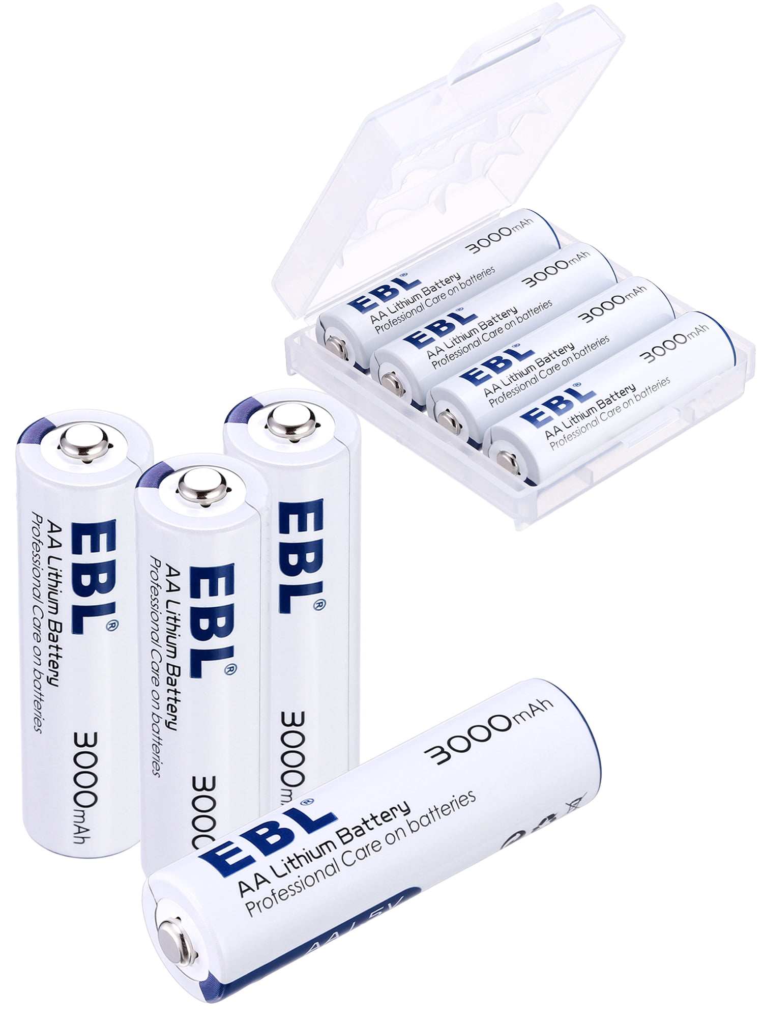 EBL AA Lithium-Ion Batteries (8-Pack) 3000mAh 1.5V Double A Batteries ...