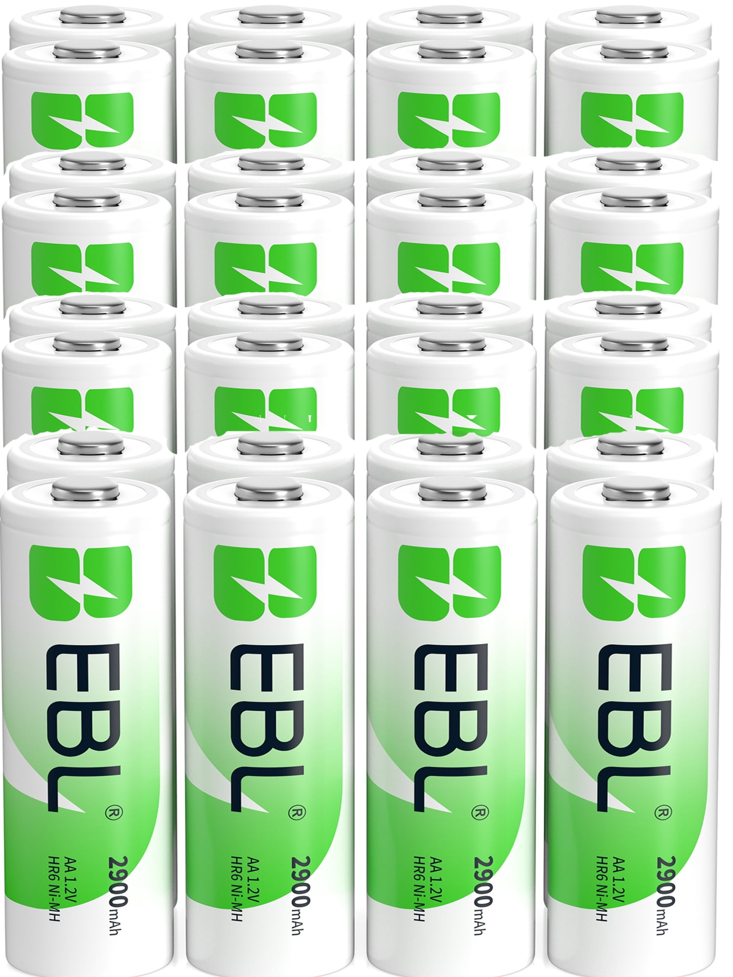 EBL AA Rechargeable Batteries, 2900mAh High Capacity Double a Batteries ...
