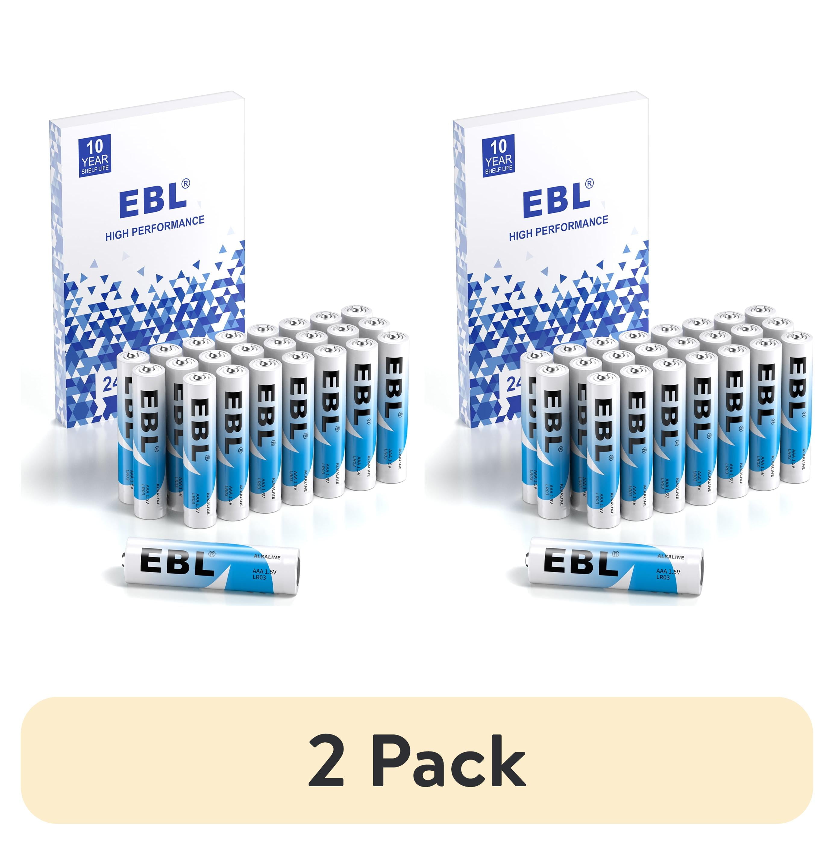 (2 pack) EBL AAA Alkaline Batteries, 24-Pack Value Pack Triple A ...