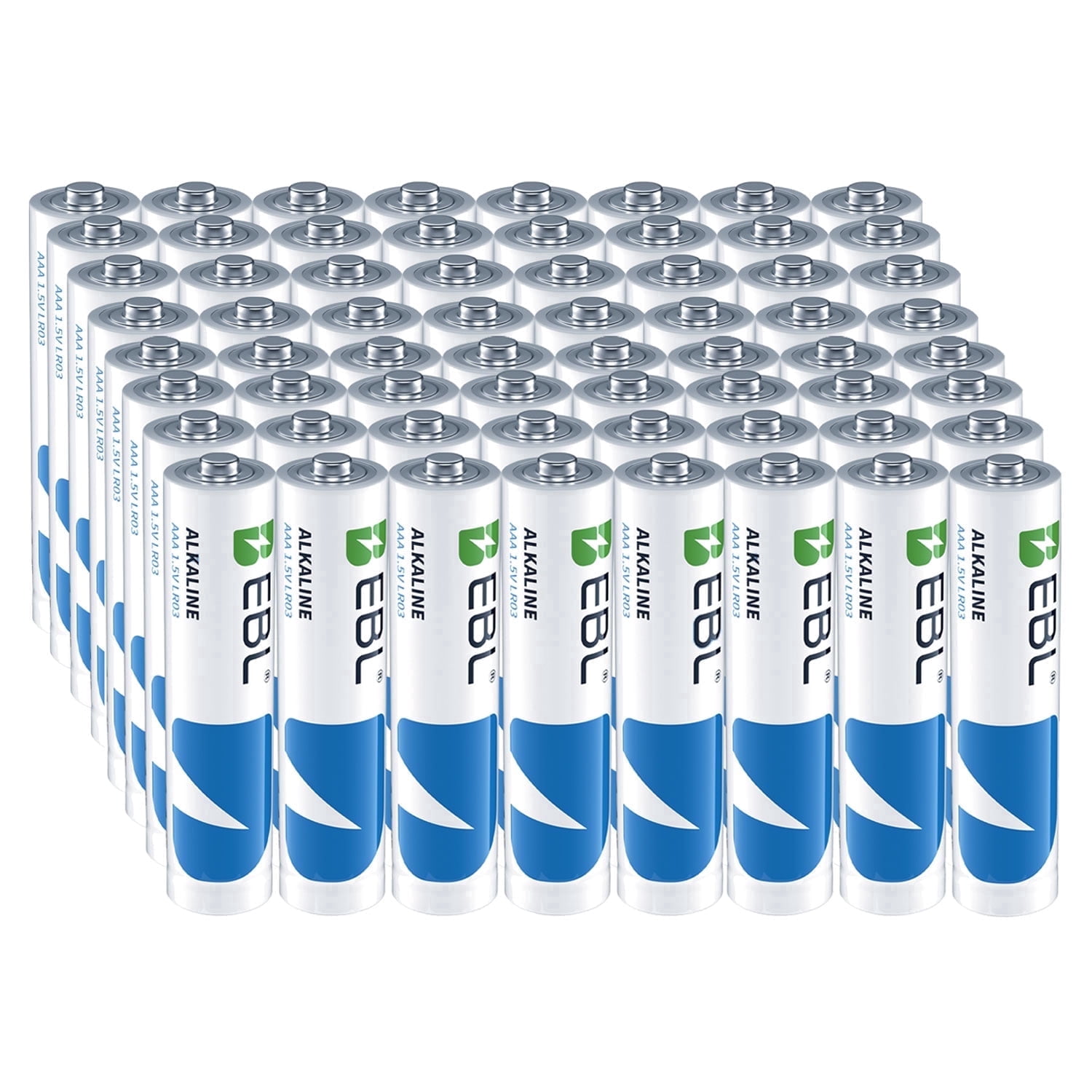 EBL AAA Batteries, 64 Count Bulk Pack, Alkaline Triple A 1.5V Batteries ...
