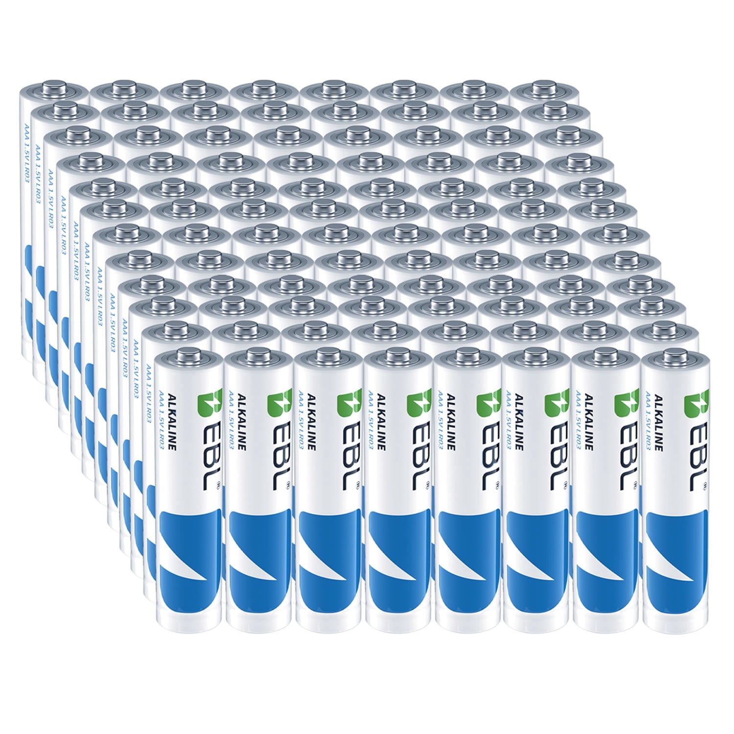 EBL AAA Batteries, 96 Count Bulk Pack, Alkaline Triple A 1.5V Batteries ...