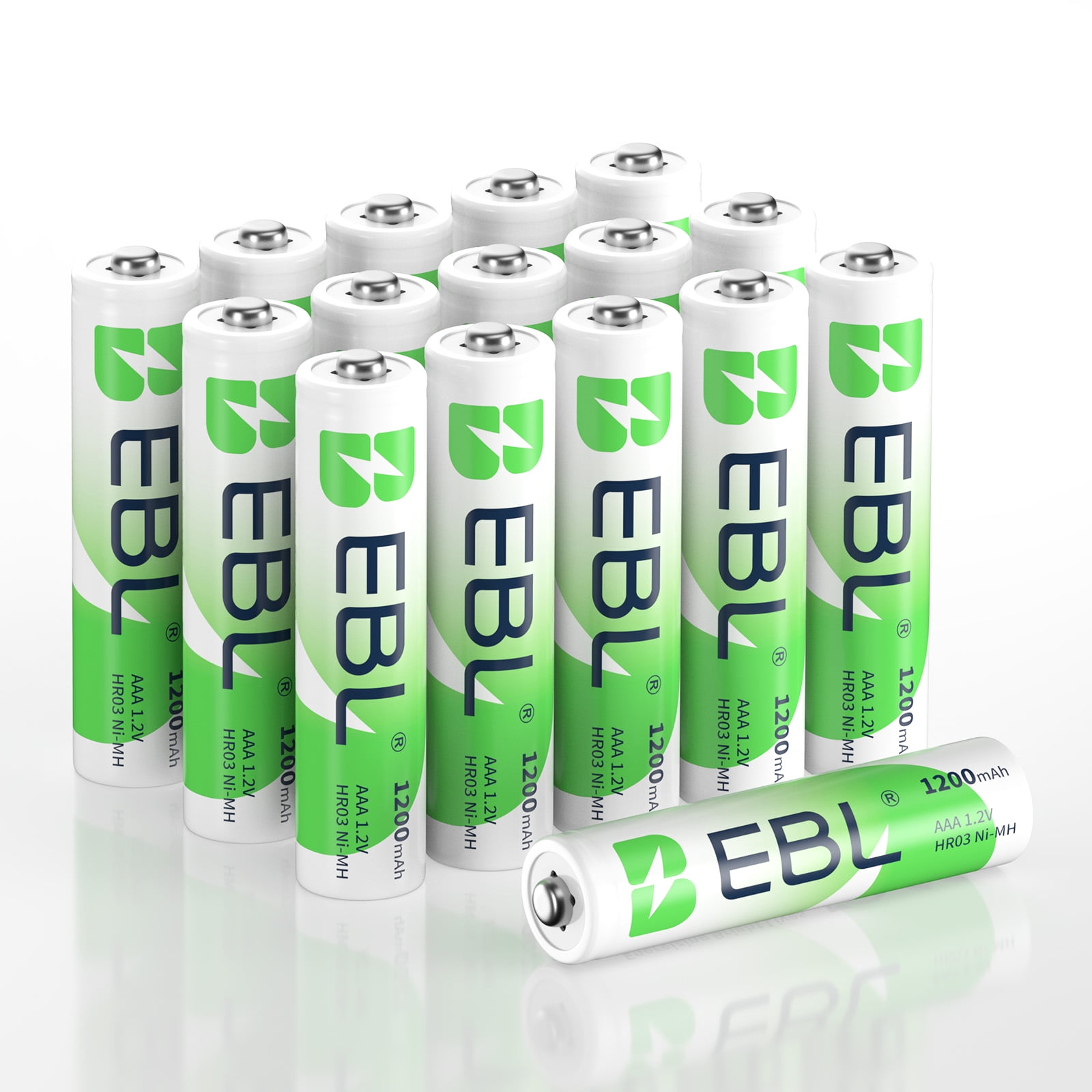 EBL AAA Rechargeable Batteries 1200mAh Nimh Triple a Battery, 16 Pack ...