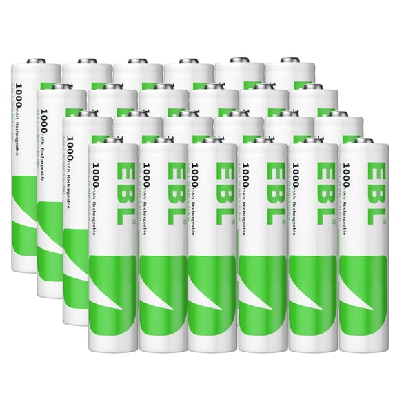 EBL AAA Rechargeable Batteries, 24 Counts Ni-MH 1000mAh 1.2V High ...