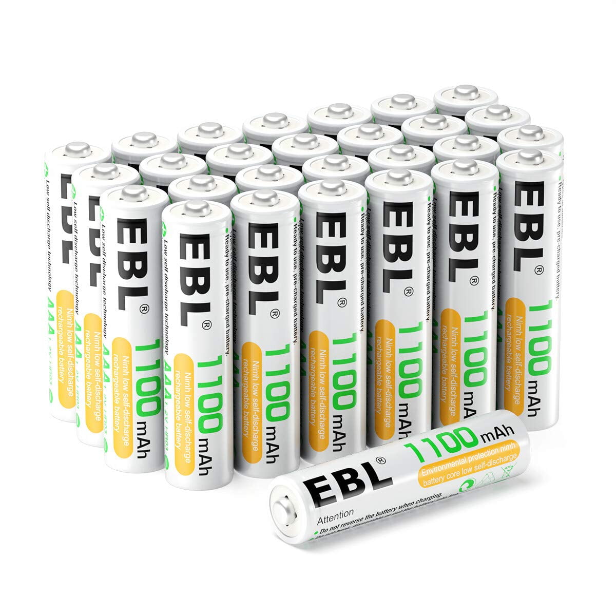 EBL AAA Rechargeable Batteries (28-Counts) Ready2Charge 1.2V 1100mAh Ni ...
