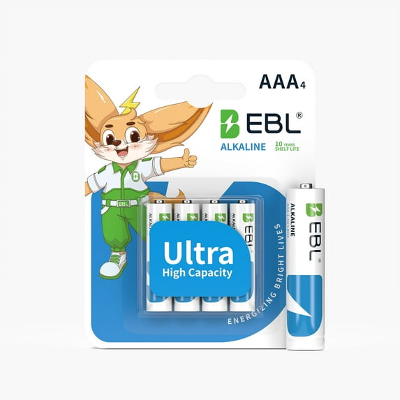 EBL Alkaline AAA Batteries, 4 Pack, 1.5V Long-Lasting, 10-Year Shelf Life, - Walmart.com