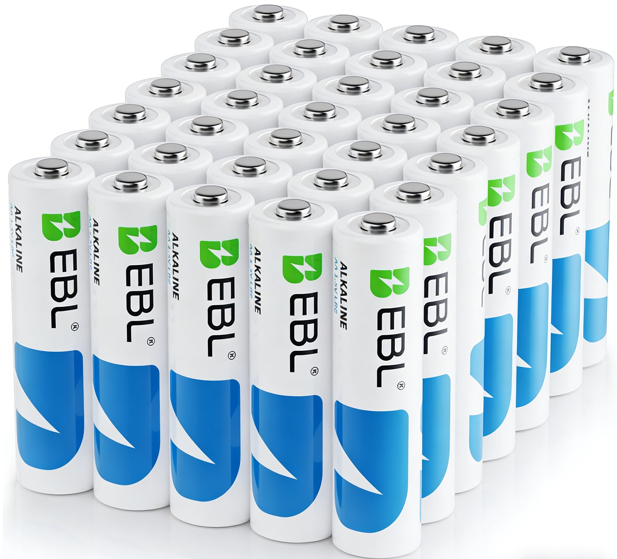 EBL Alkaline Double A Batteries, 1.5V Long-Lasting AA Alkaline Battery ...