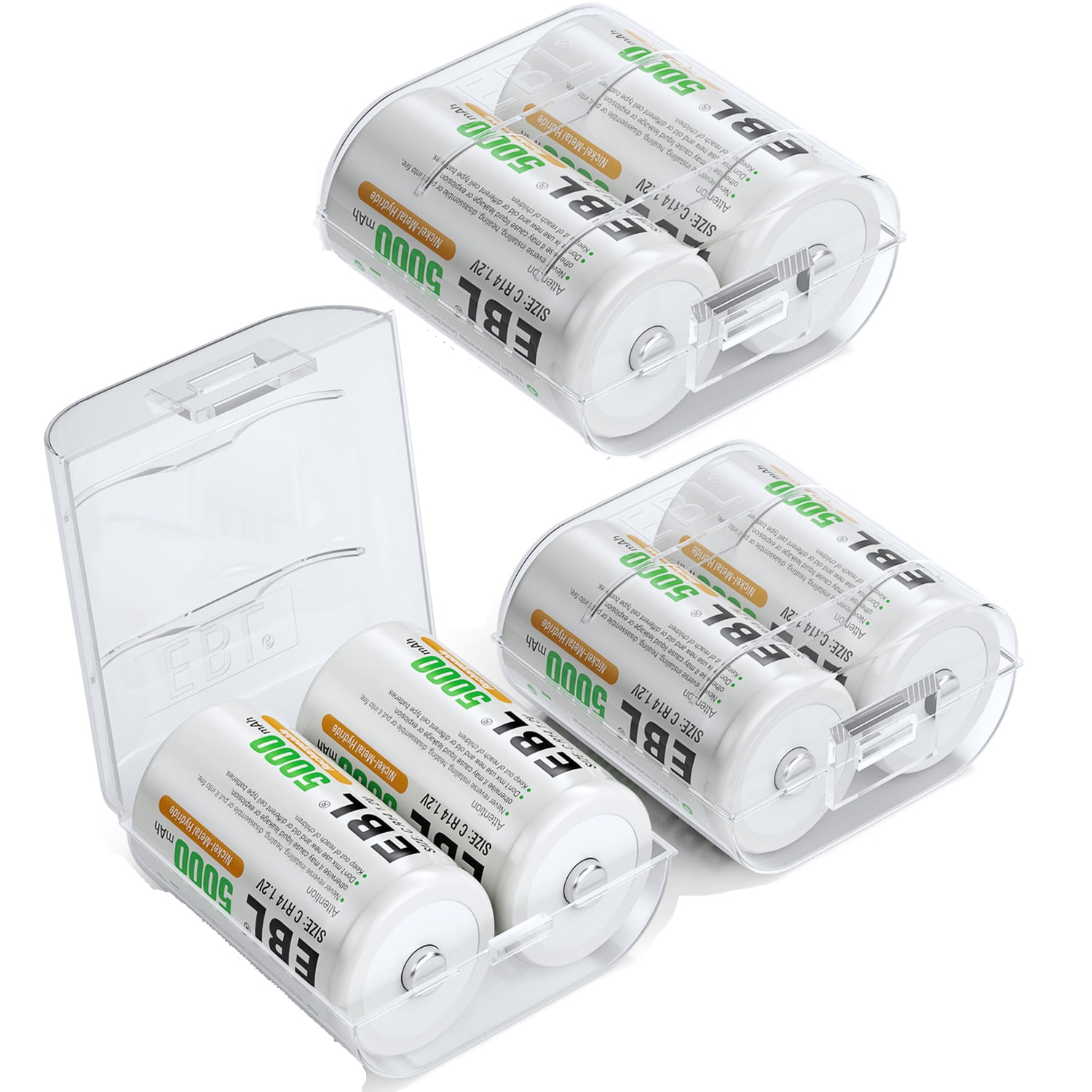 EBL C Batteries (6 Pack), C Cell Batteries Rechargeable - Walmart.com