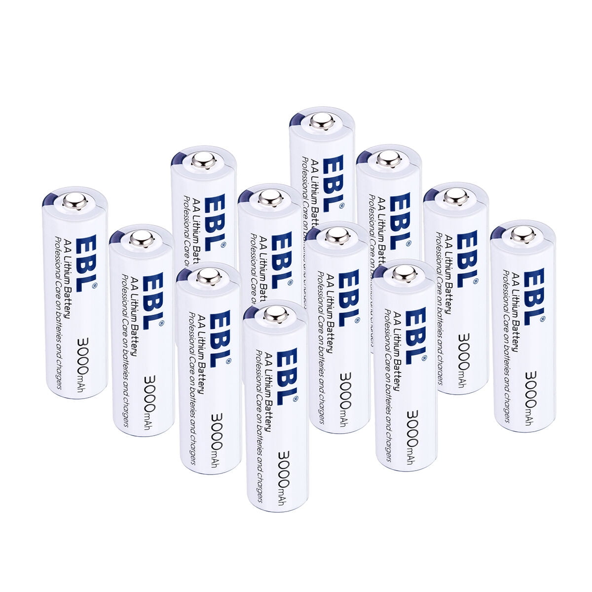 EBL Lithium AA Batteries (12 Pack), Double A Batteries 3000mAh 1.5V ...