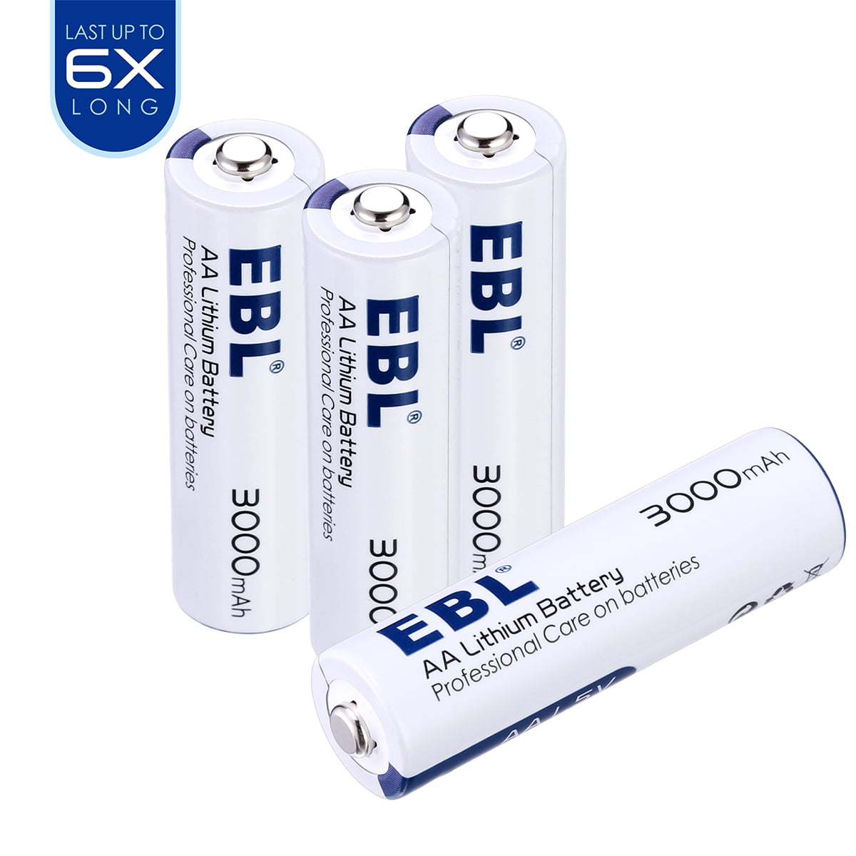 EBL Lithium AA Batteries (4 Pack), Double A Batteries 1.5V with Storage ...