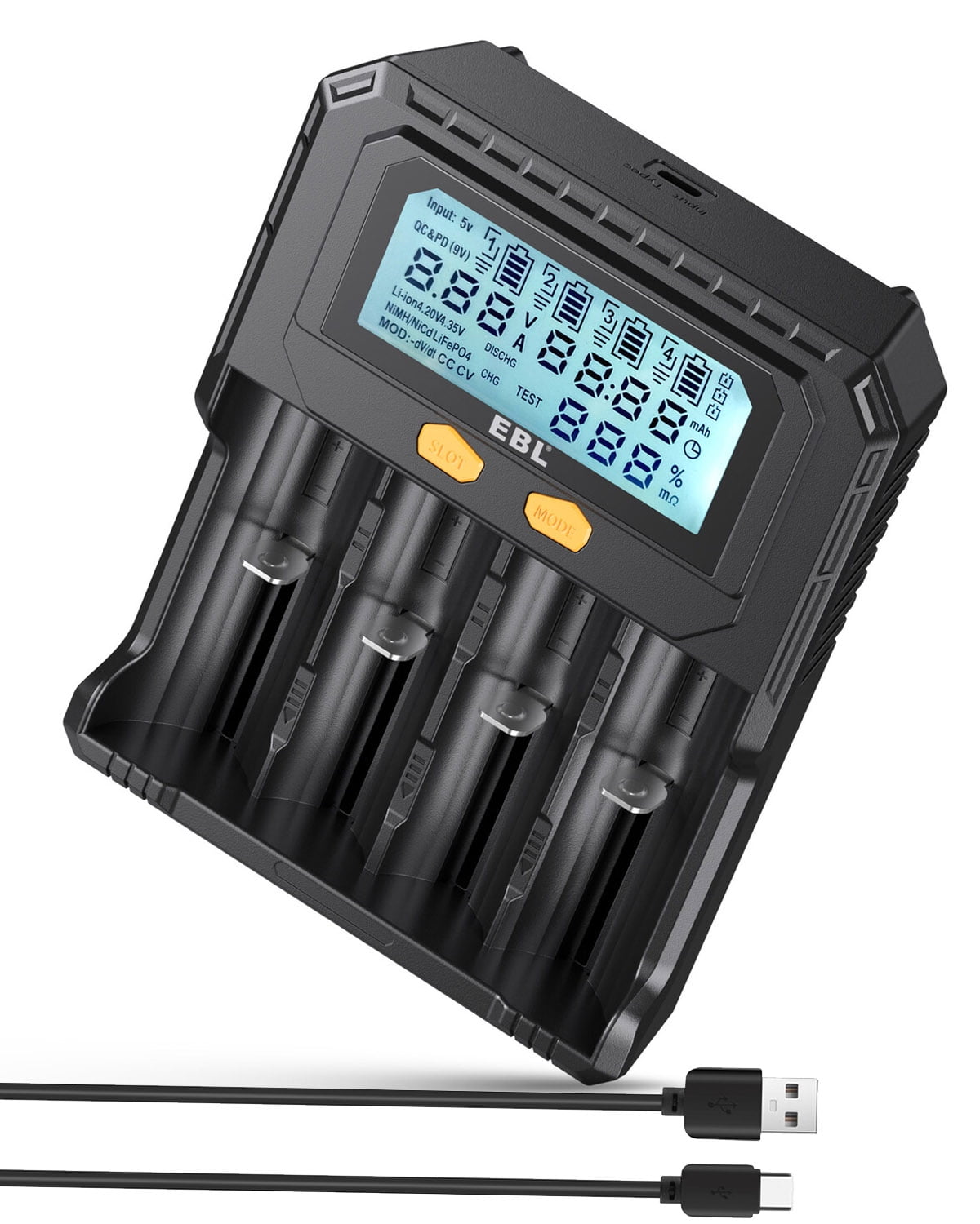EBL Lithium Battery Charger with Discharge & Testing Functions for 3.6V ...